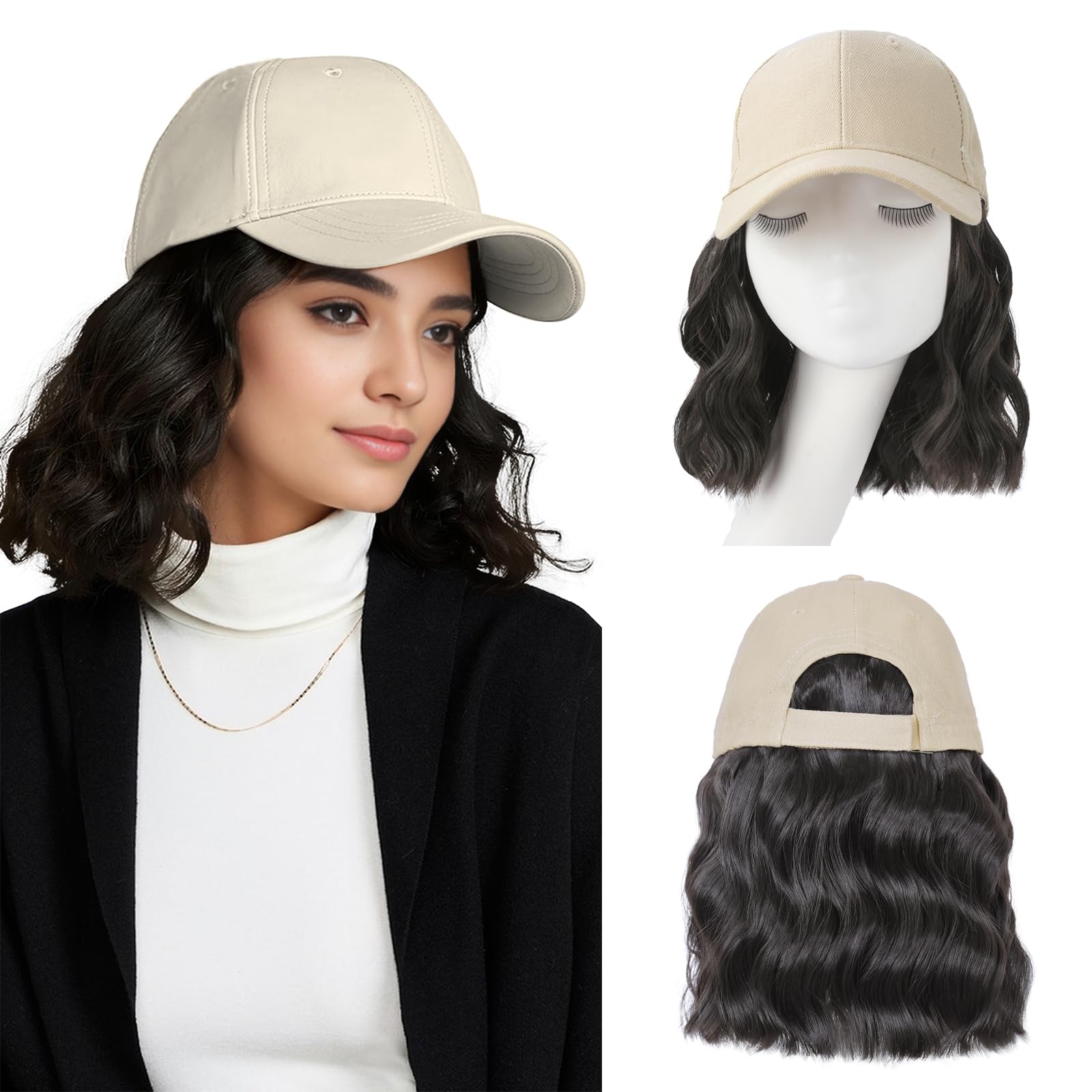 Amazon.com : FORCUTEU Hat Wigs for Women Baseball Cap with Hair ...