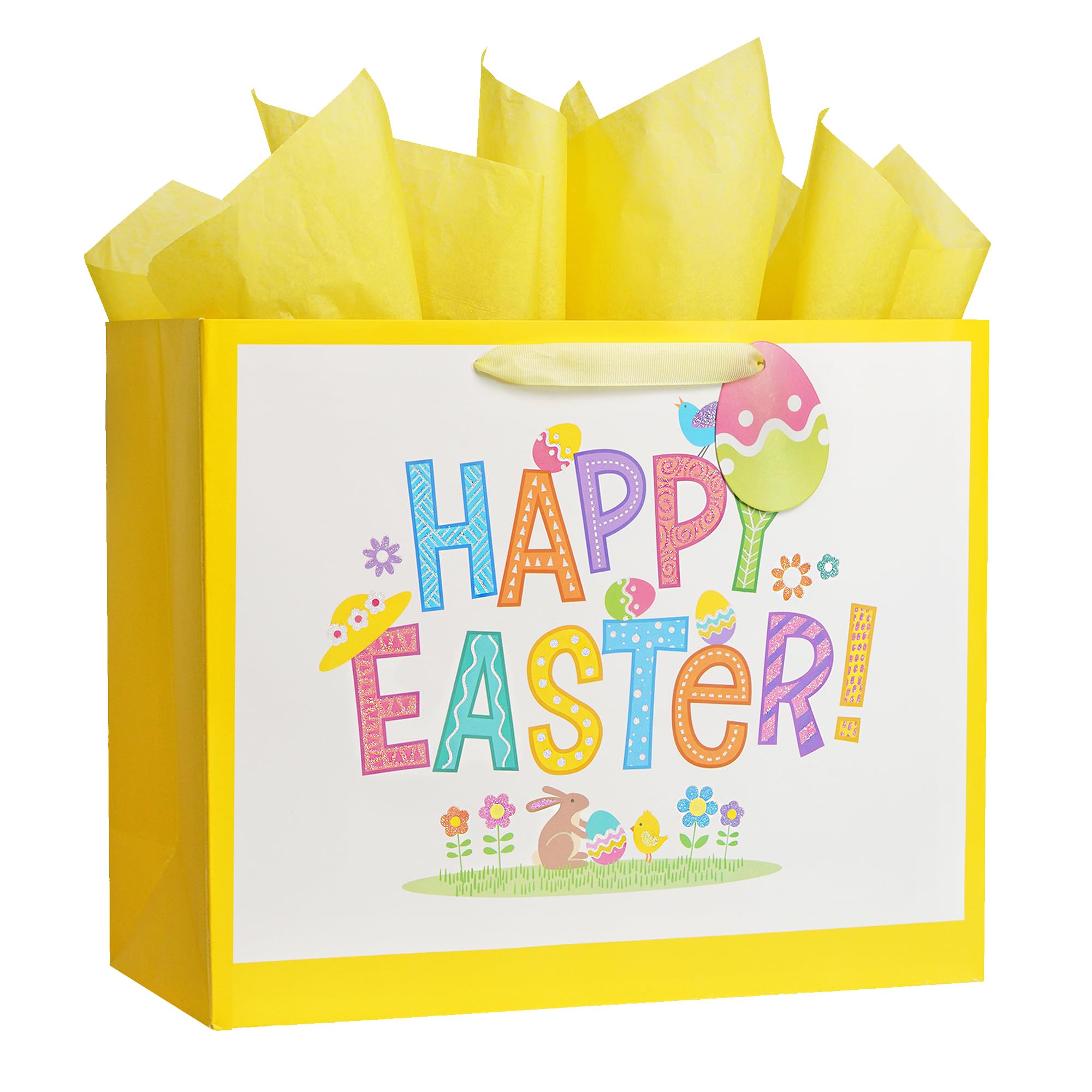 Amazon.com: Bobobag 16" Large Easter Gift Bag with Tissue Paper and ...