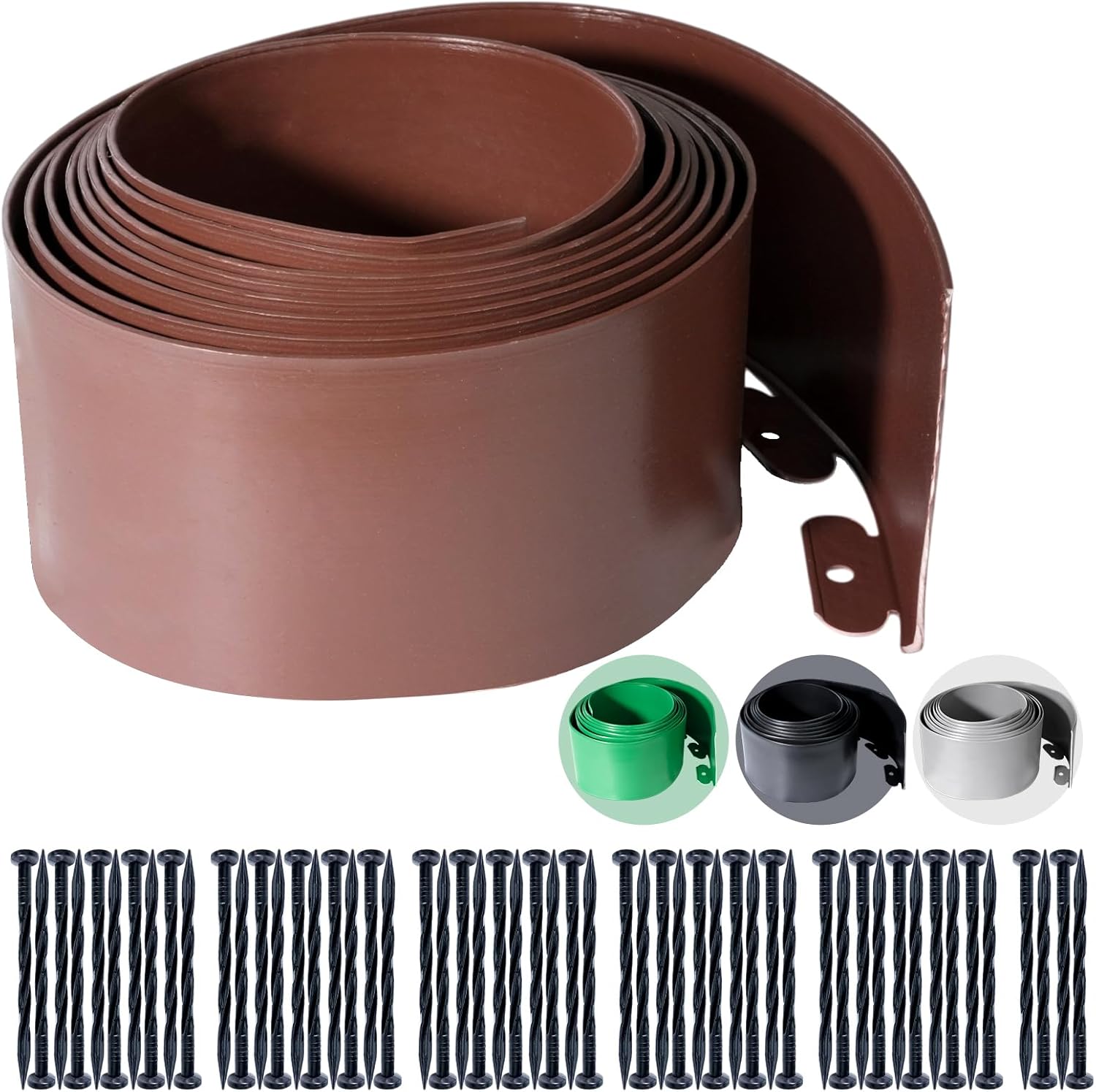 Amazon.co.jp: Webirth 【ペグ増量でしっかり固定！！】 ガーデンエッジ 3つの高さ (5cm/10cm/15cm) 4つのカラー ブラック グリーン ブラウン グレー 花壇 ...