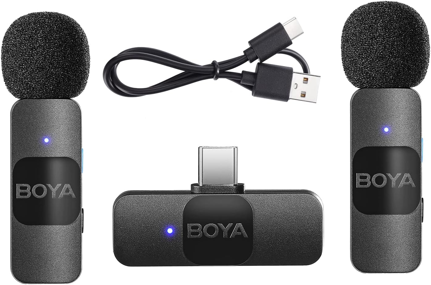 Amazon.com: BOYA BY-V20 One-Trigger-Two 2.4G Wireless Microphone System ...