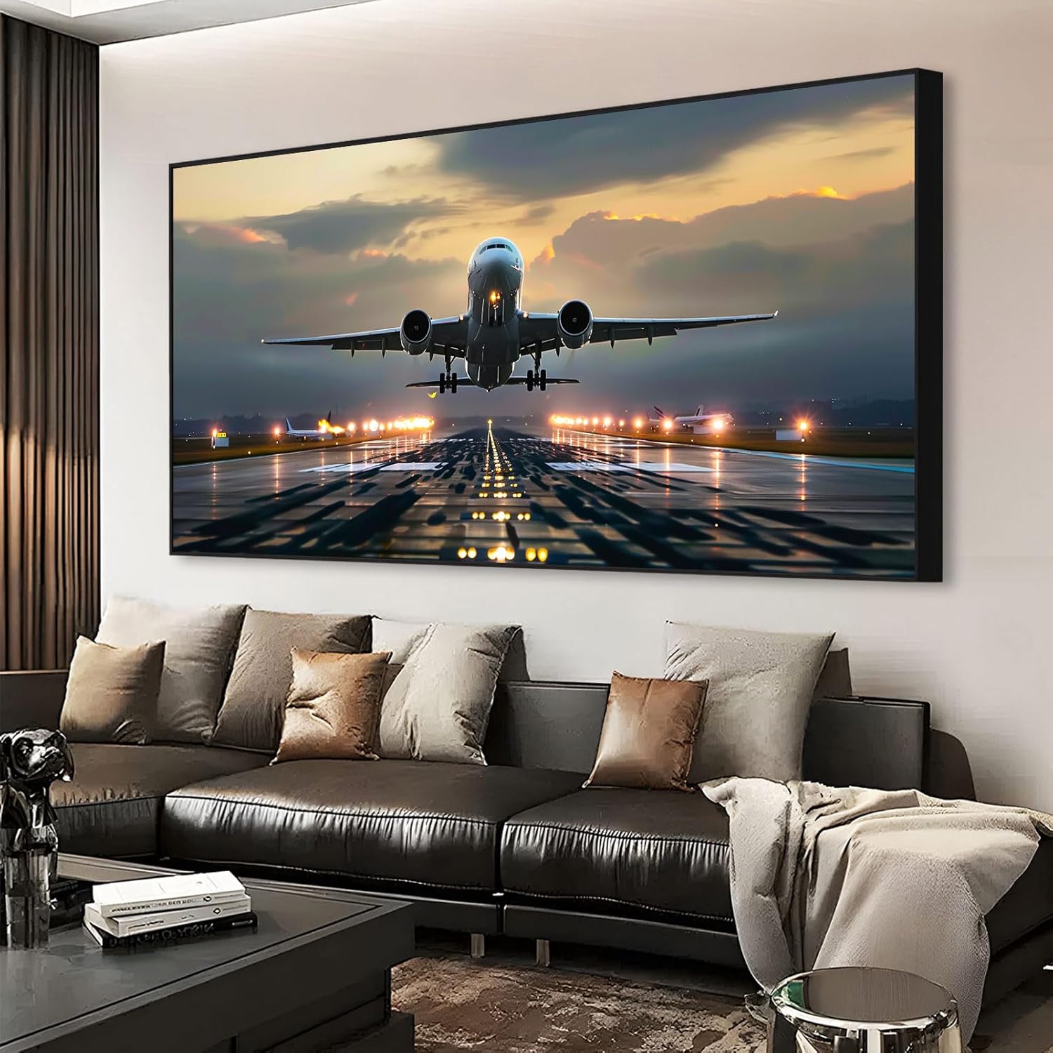 Amazon.com: Airplane Canvas Wall Art, Taking Off, Aircraft, Aviation ...