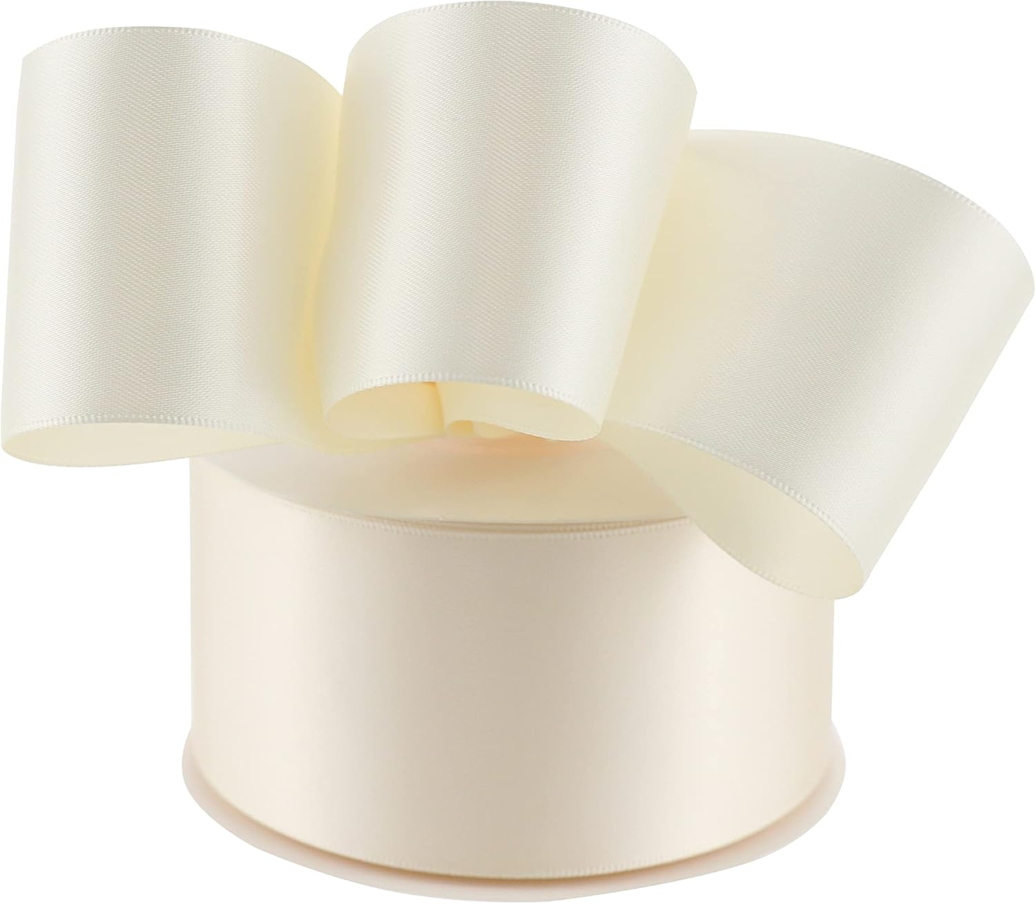 Amazon.com: DINDOSAL Ivory Ribbon 2" Double Face Satin Ribbon Thick ...