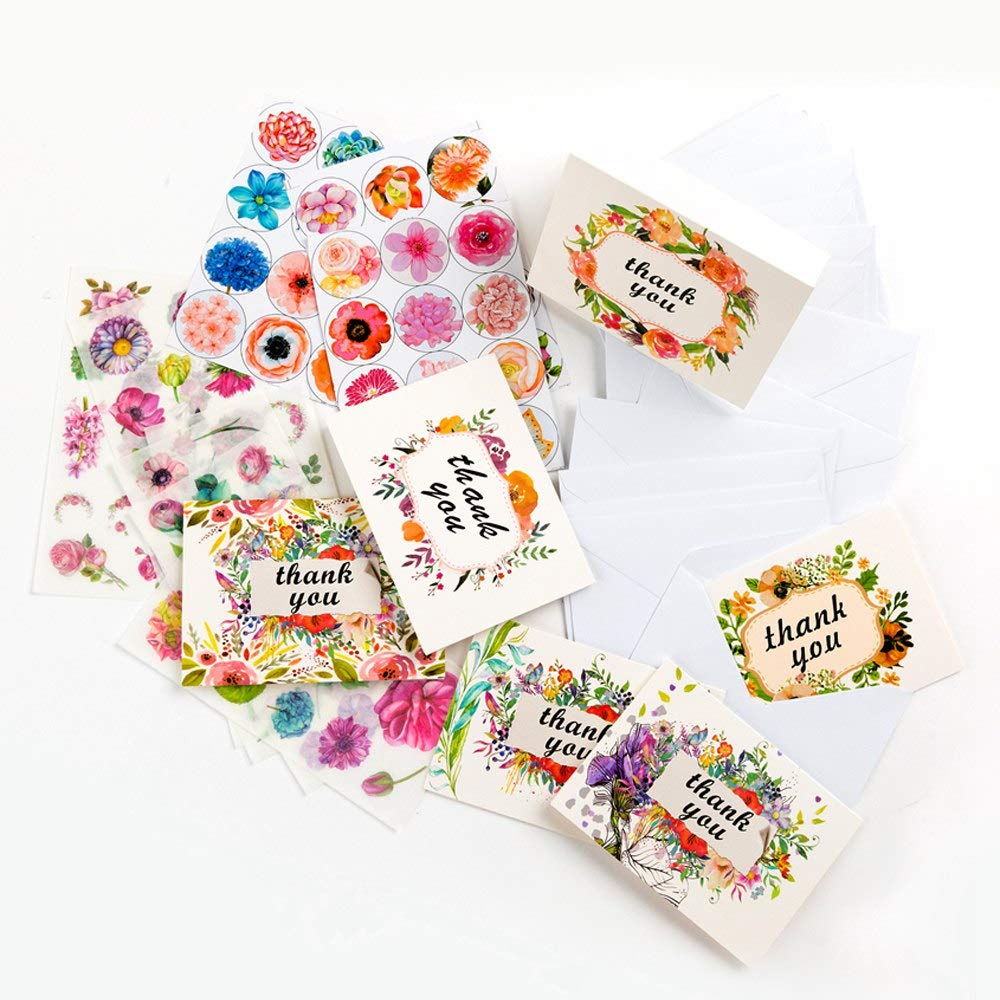 Thank You Cards with Envelopes, 36 Pack Floral Thank You Notes with 36 ...