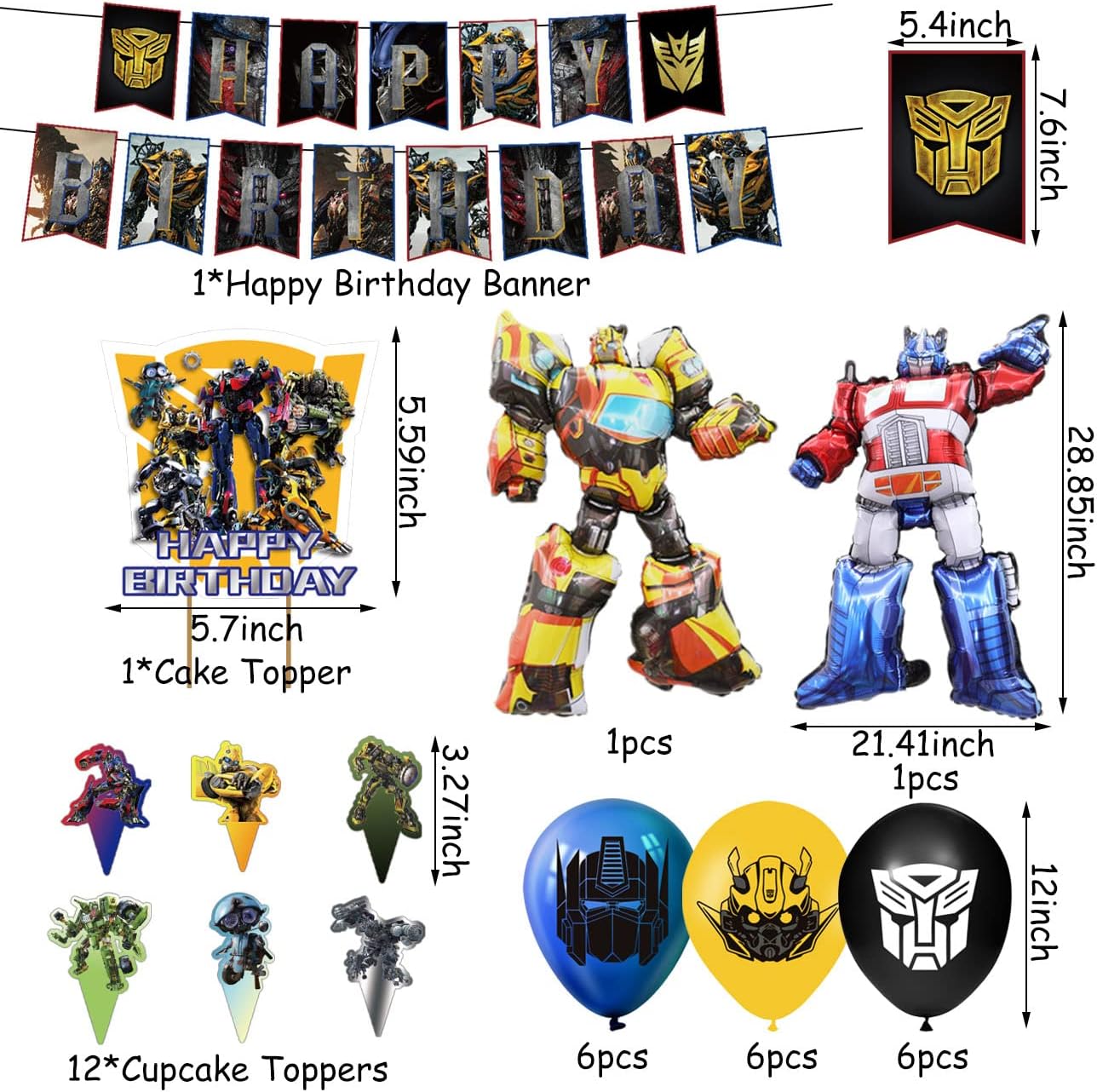 Transformers Party Supplies – simyron 34pcs Transformers Party ...