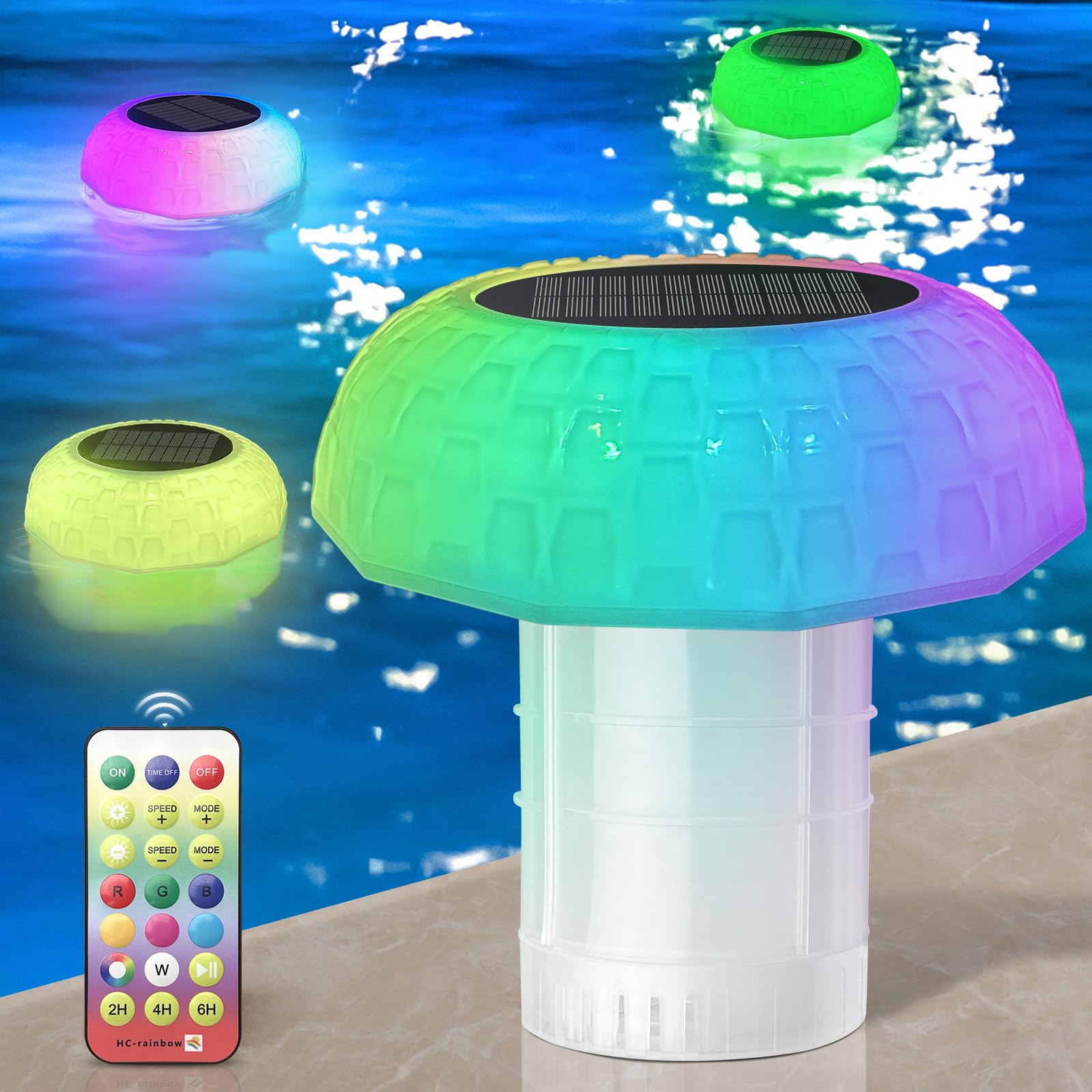 Amazon.com : Qoolife Pool Chlorine Floater with Solar Light, Chlorine ...