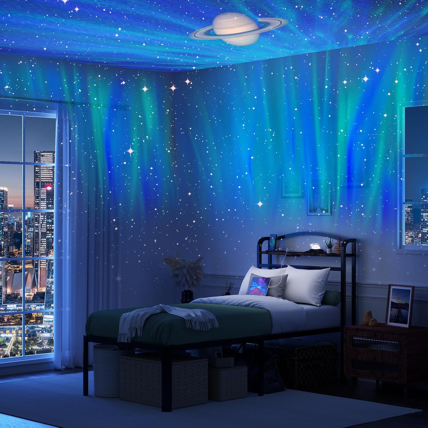 Amazon.com: RmagineX Twin Size Bed Frame with Storage &Charging Station ...