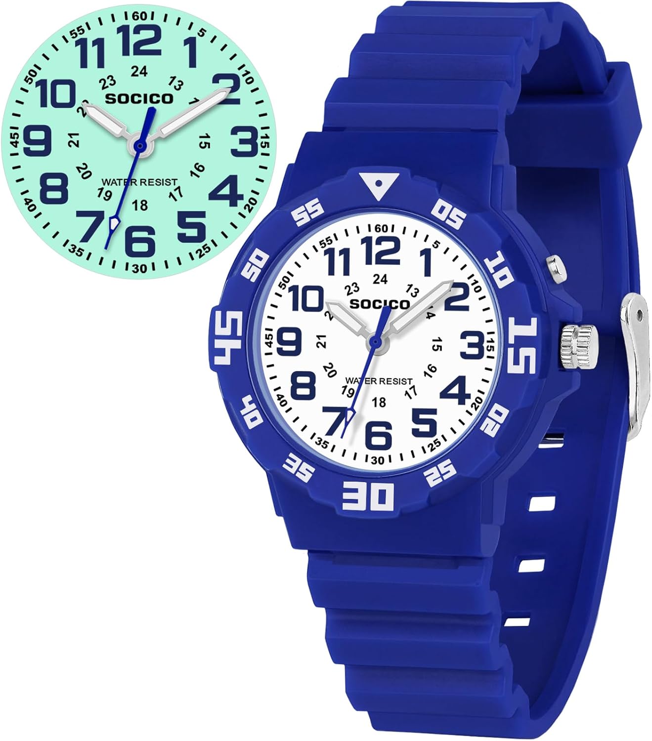 Amazon.com: SOCICO Children Analog Watch for Boys Girls Waterproof Time ...