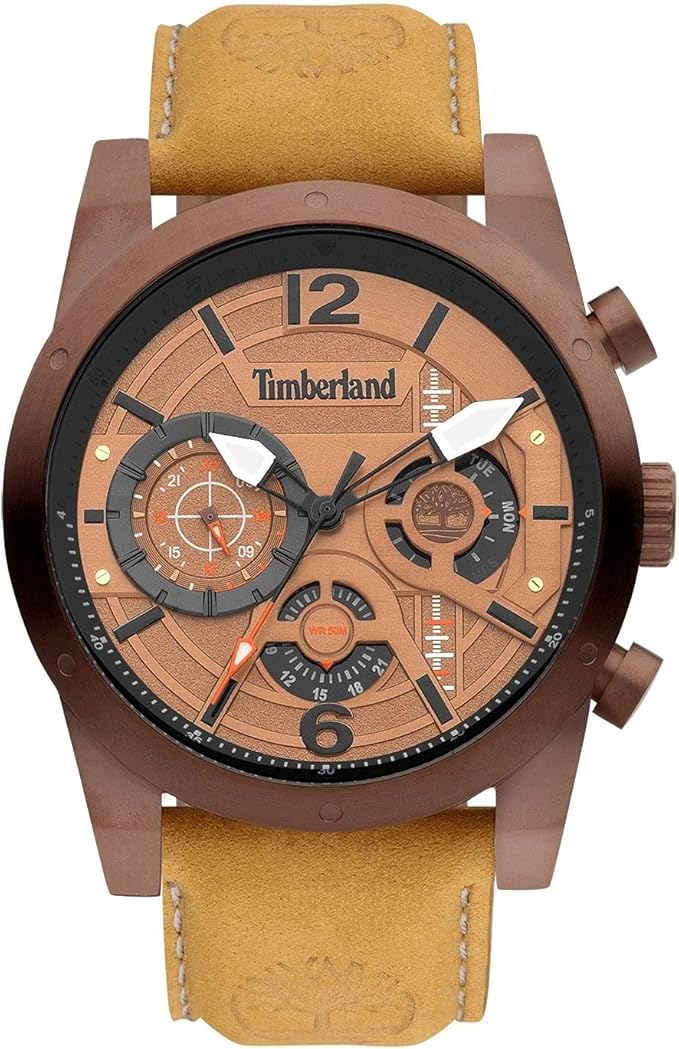 Timberland Men's Analogue Quartz Watch with Leather Strap TDWGF2100002 ...