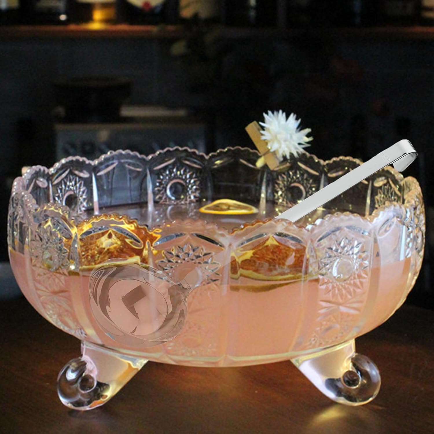Amazon.com | Xeiwagoo Vintage Crystal Glass Punch Bowl with Ladle - 1 ...