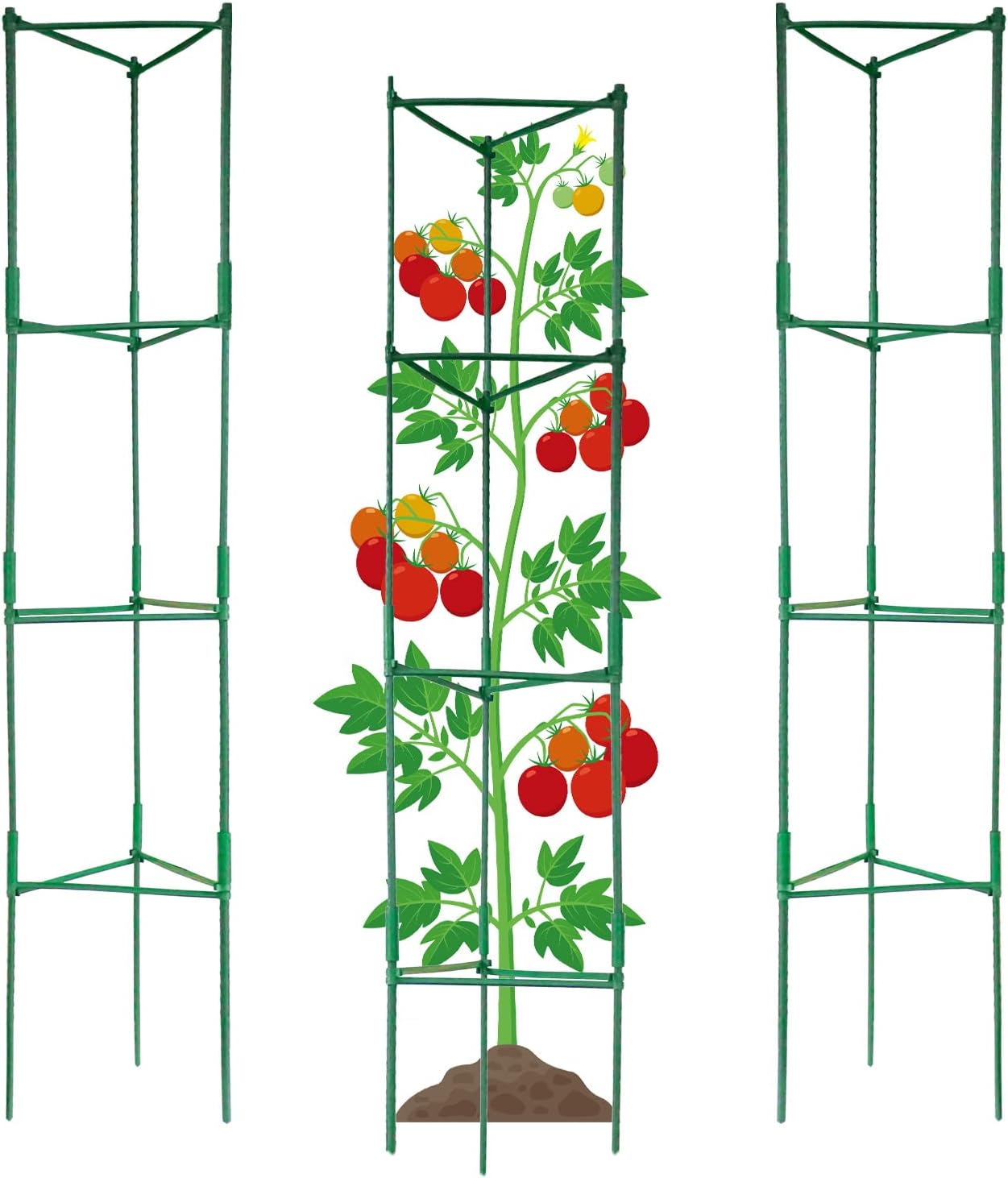Amazon.com : 2Pack 63Inch Tomato Cages Plant Support Cages for Tomato ...