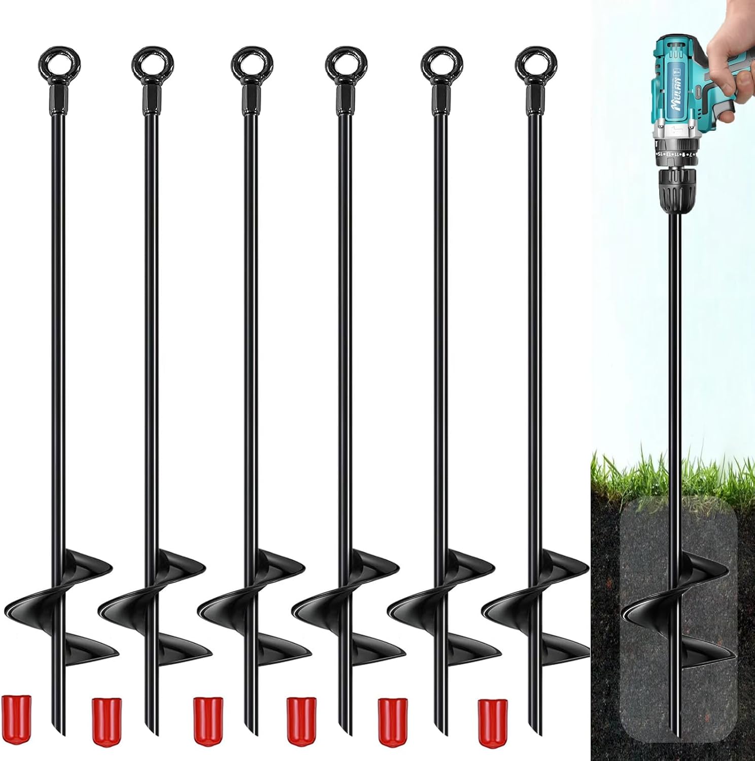 Amazon.com : LIFEBED 18 inch Ground Anchors Srew in Heavy Duty, Earth ...
