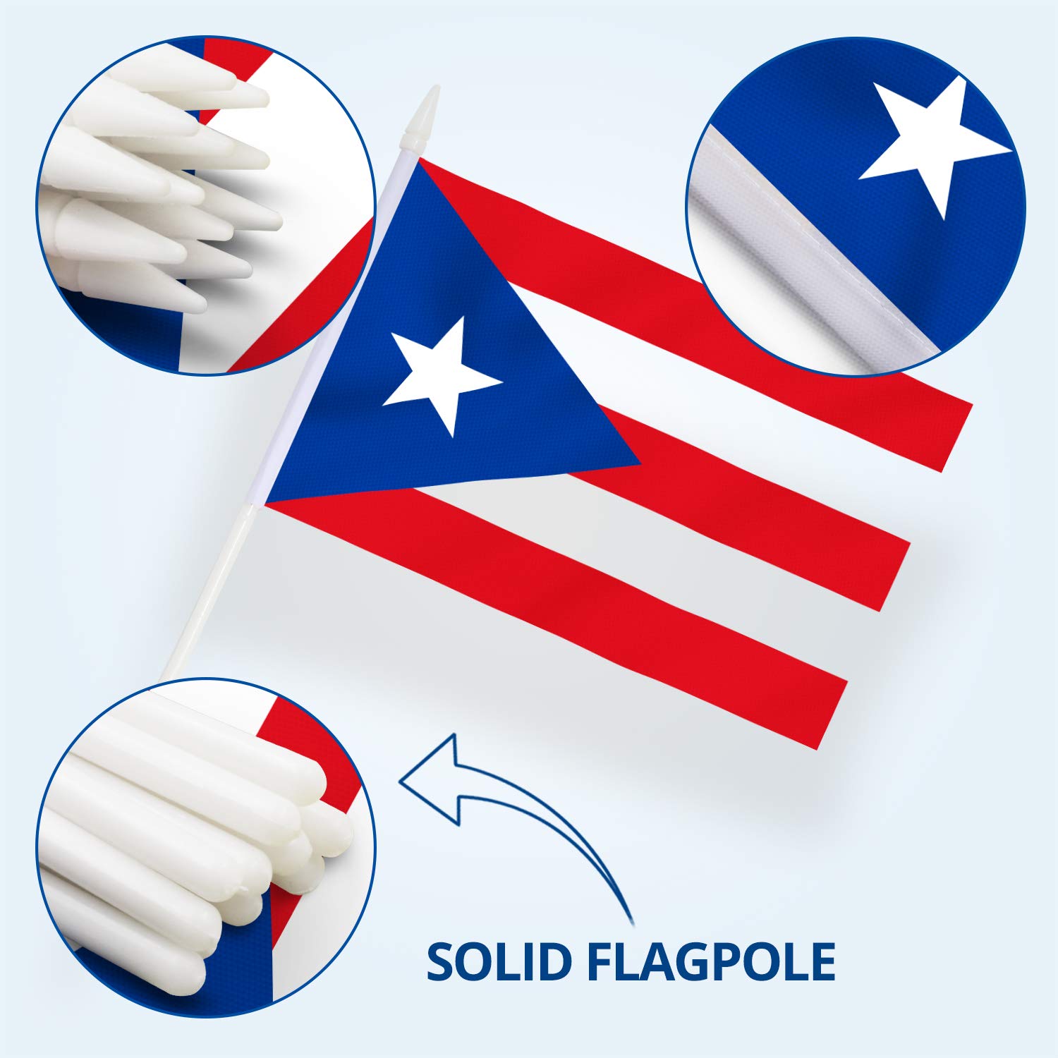 Snapklik.com : Anley Puerto Rico Mini Flag 12 Pack - Hand Held Small ...