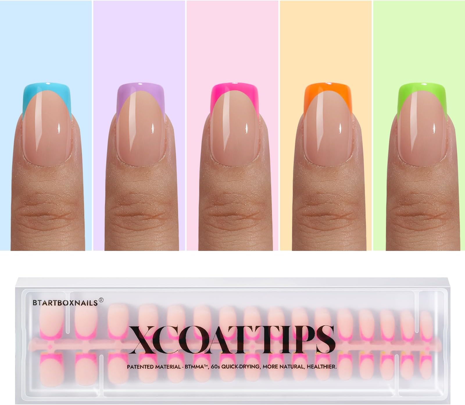 Amazon.com: Press On Nails Short Square, Pink Cute Flower Fake Acrylic ...