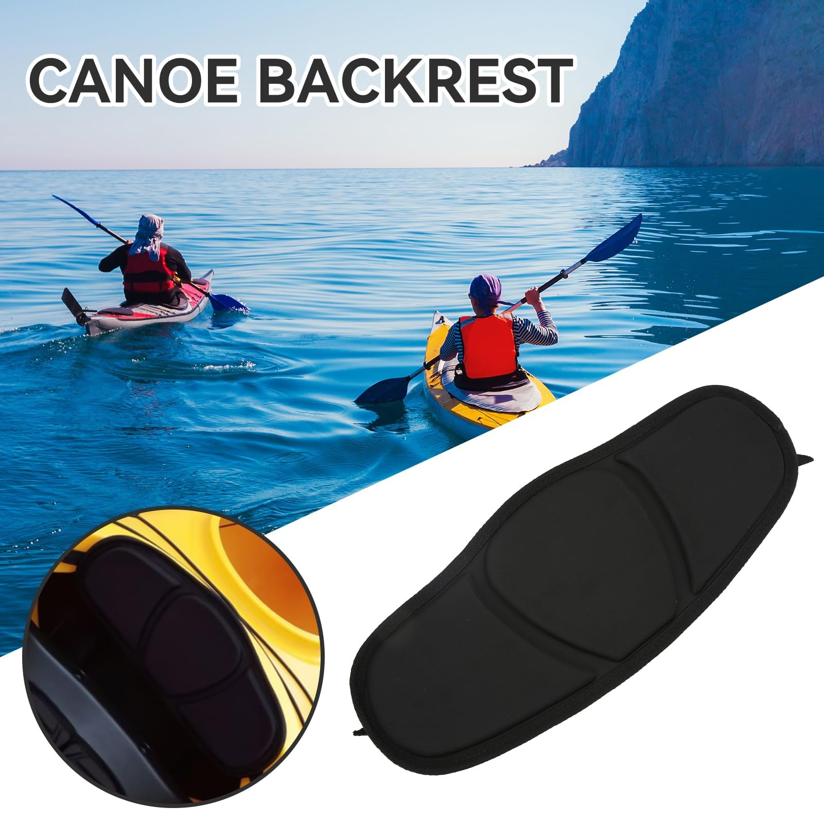 Snapklik.com : Kayak Backrest, EVa Kayak Seat Backrest Back Support Pad ...