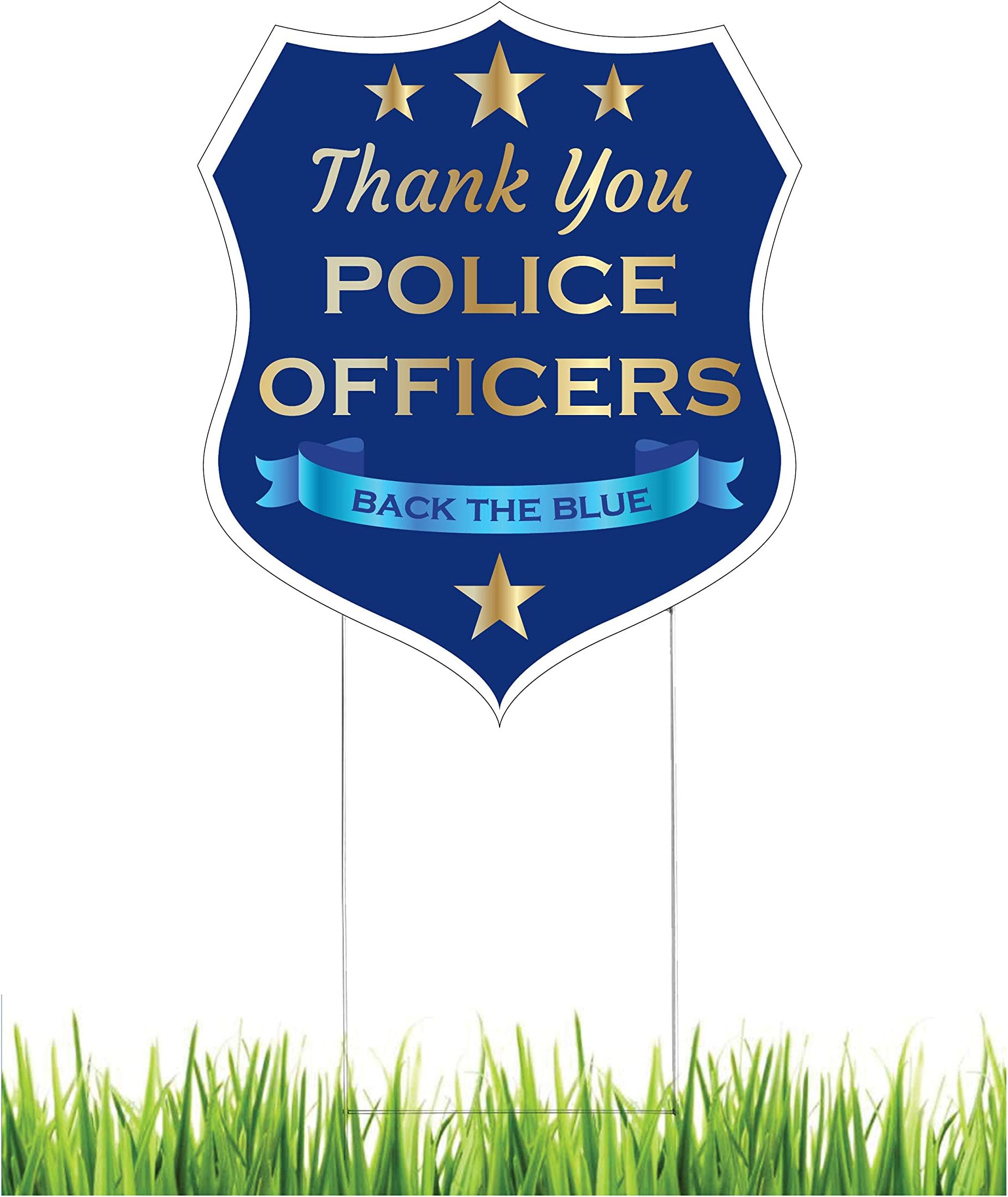 Amazon.com : 4Less Co 18x12 Inch WE Support Our Police Yard Sign with ...