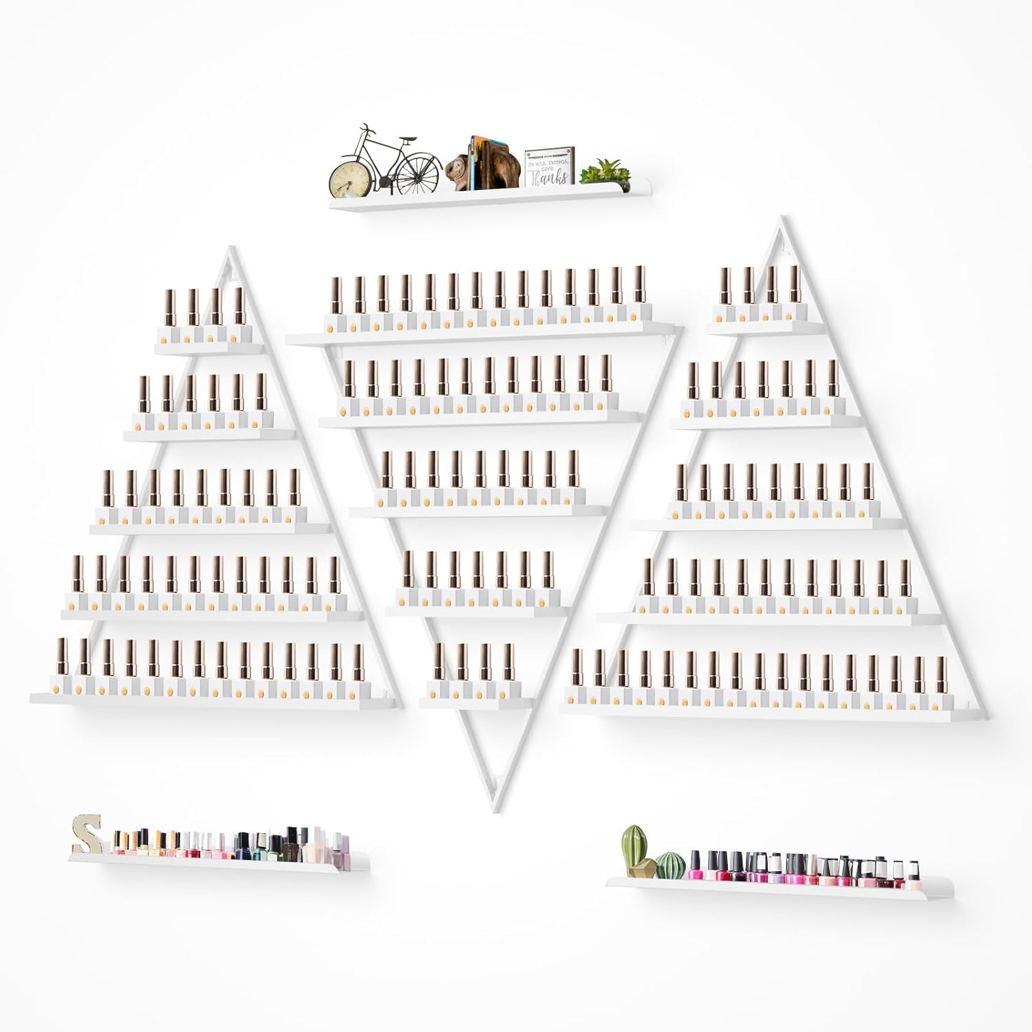 Amazon.com: Lorvain Metal Wall-mounted Nail Polish Storage Racks White ...