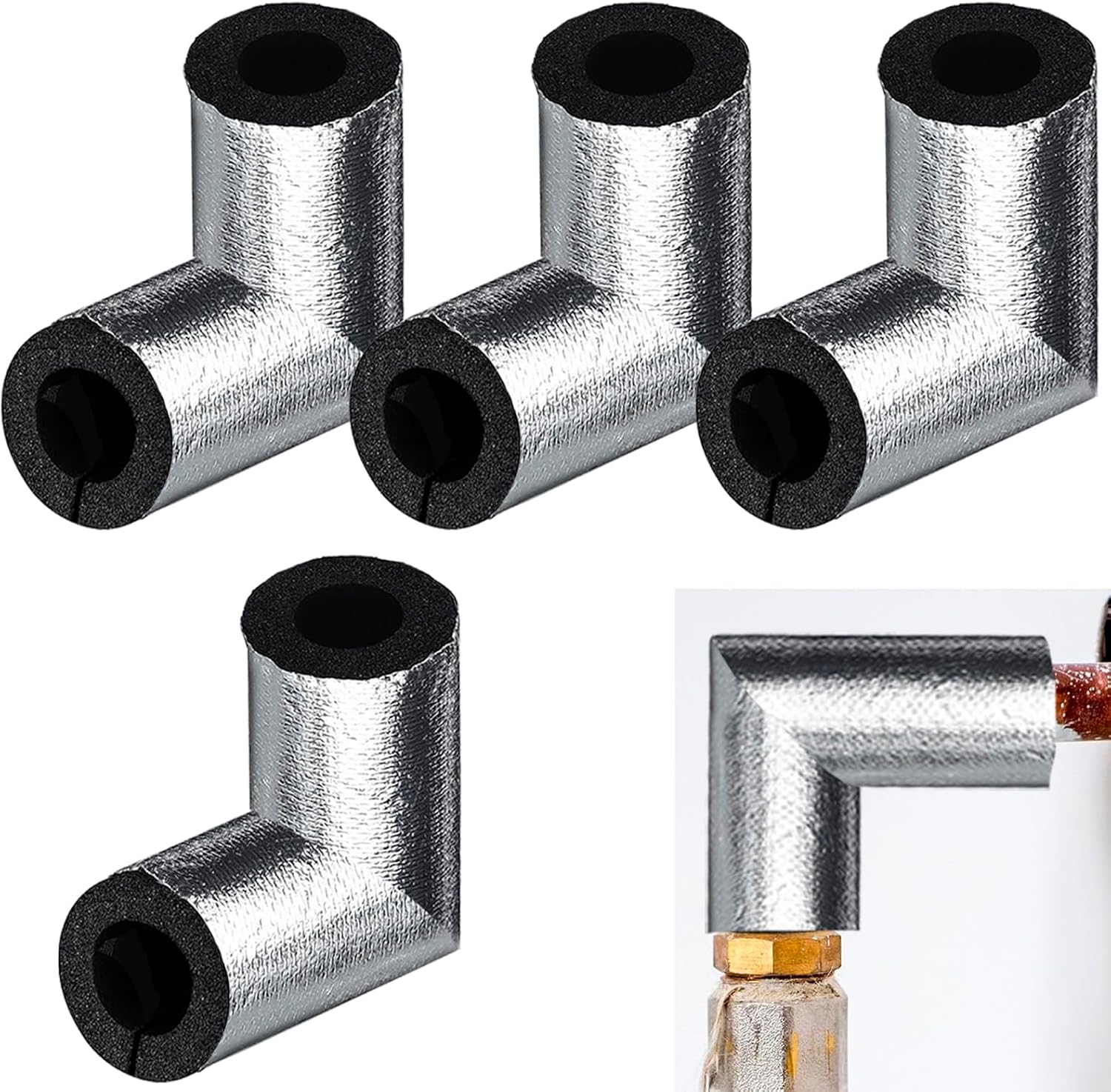Nerien Pipe Insulation - 4 Pcs 1 Inch Elbow Pipe Insulation with ...