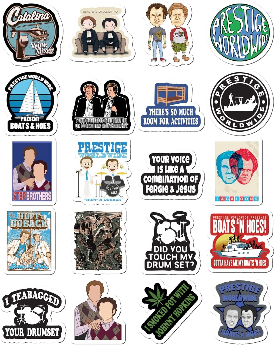 Amazon.com: 20 Pcs Stickers Pack Step Vinyl Brothers Laptop Aesthetic ...