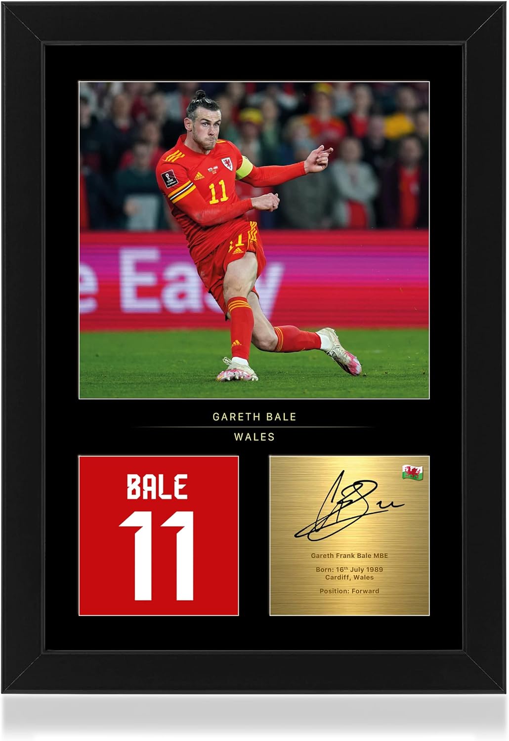 Gareth Bale A4 Framed Photo Display - Reproduced Digital Signature ...