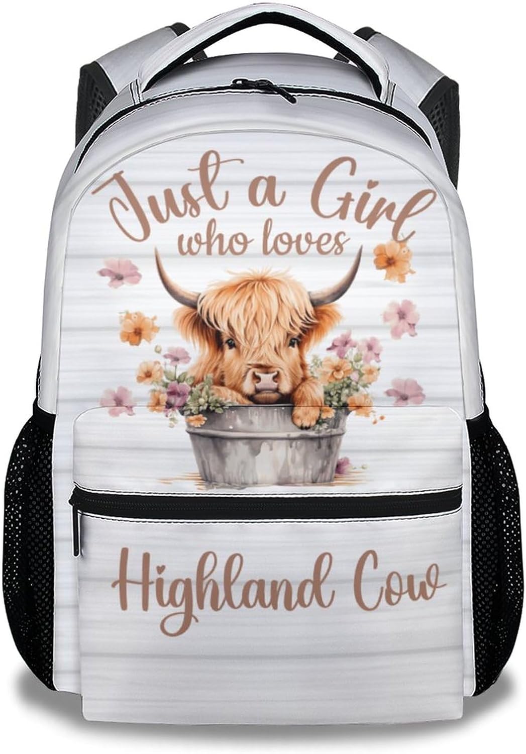 Amazon.com | CUSPCOD Highland Cow Backpack for Girls Boys, 16 Inch ...