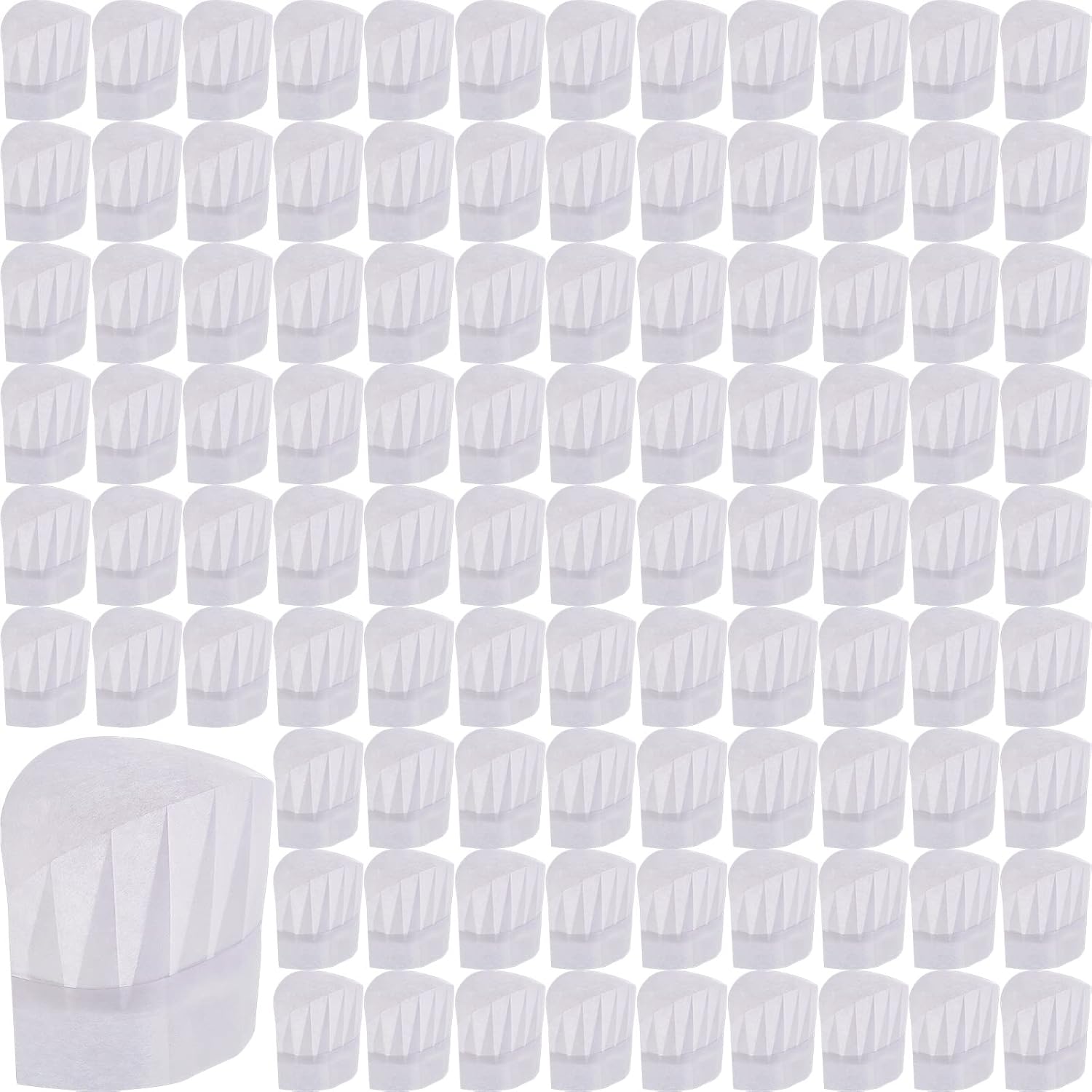 Amazon.com: 100 Pieces White Chef Hats Kids Adjustable Kitchen Cooking ...