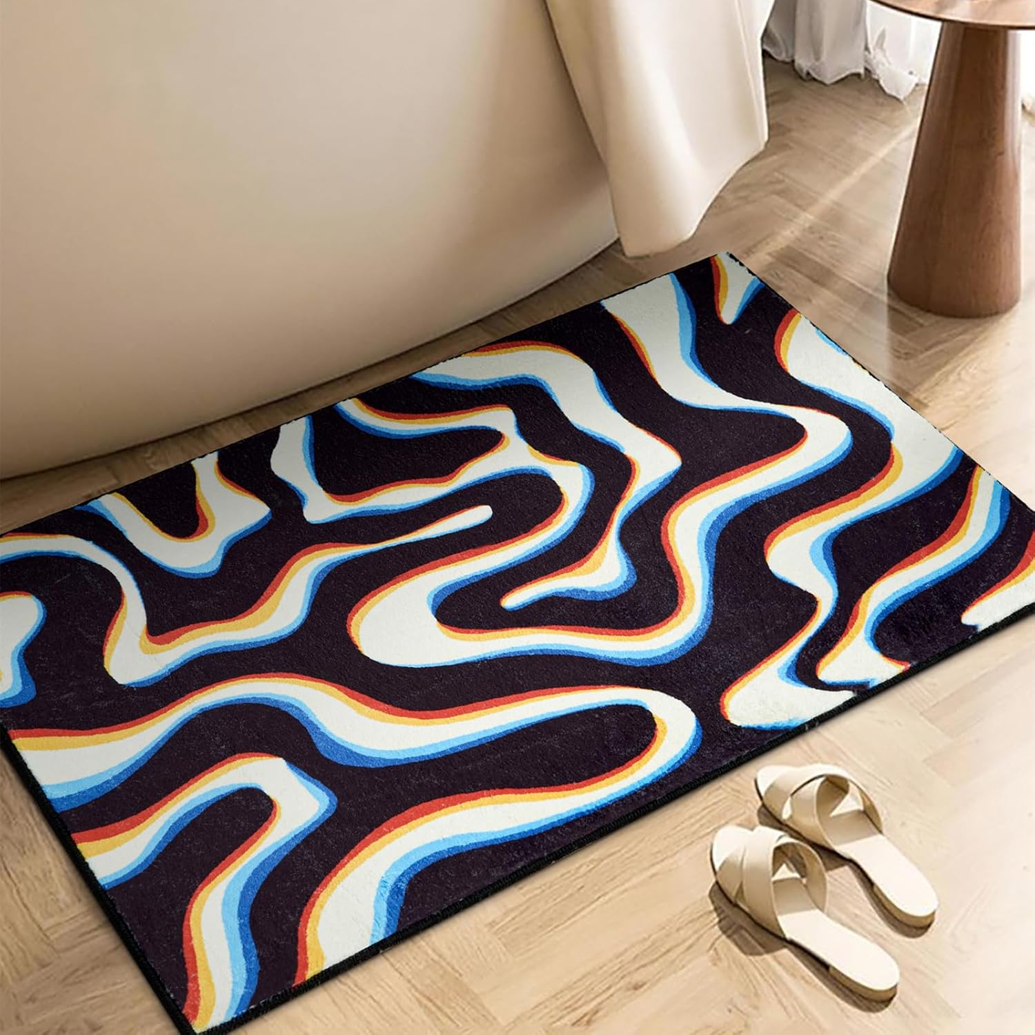 Amazon.com: Aldopein Trippy Abstract 2x3 Small Area Rug Soft Thin Funky ...