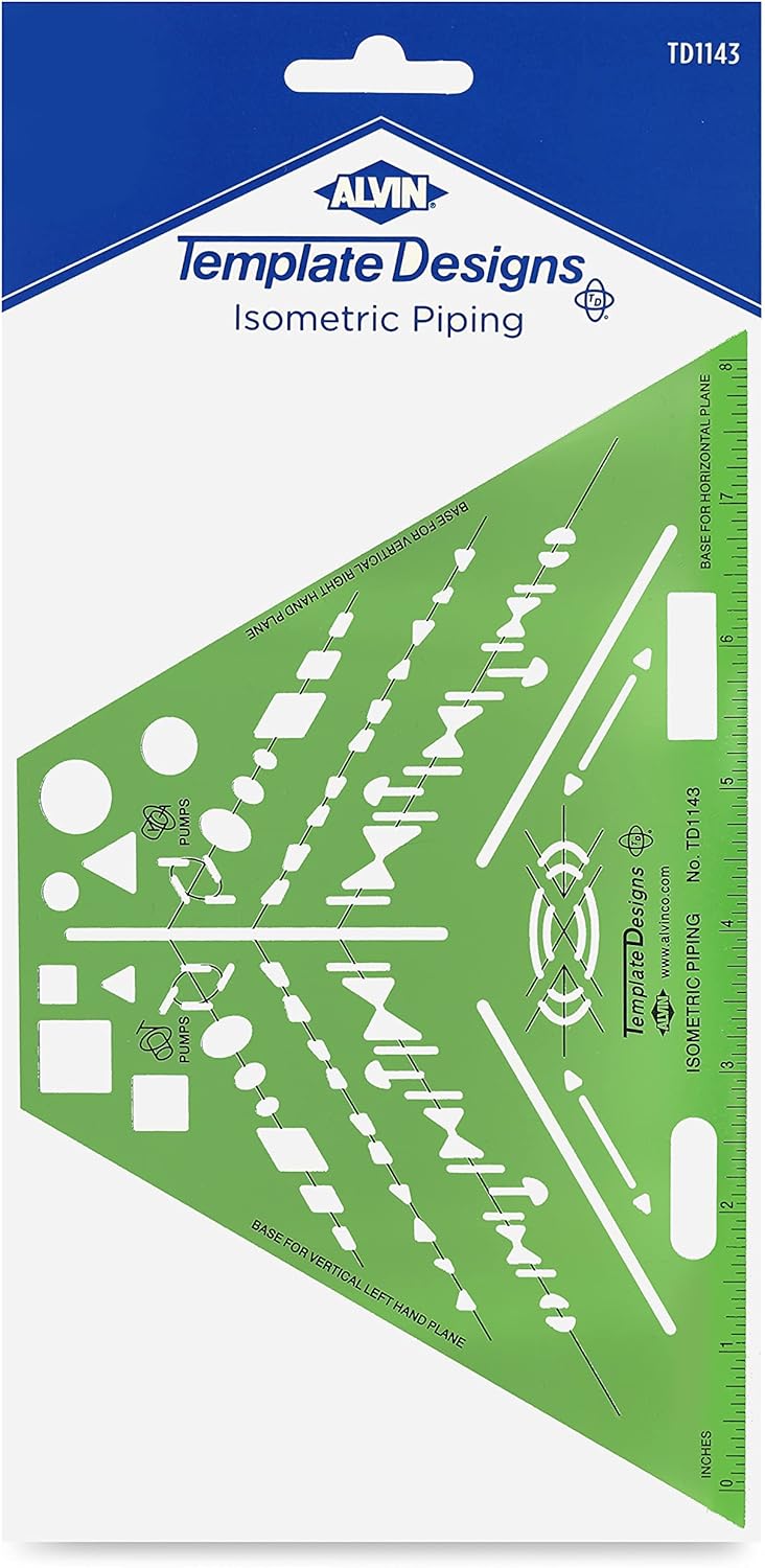 ALVIN TD1143, Isometric Piping Template, Design Tool for Students and ...