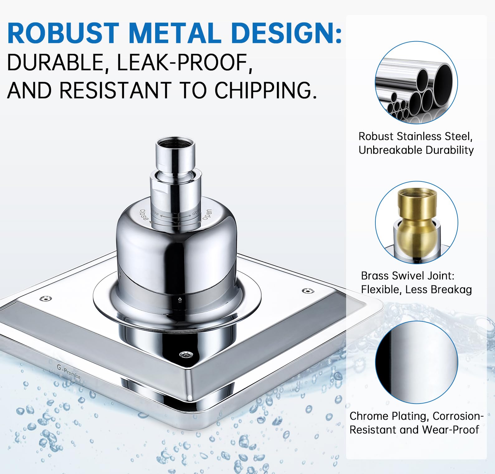 Snapklik.com : G-Promise Metal 8 Inch Filtered Shower Head For Hard Water