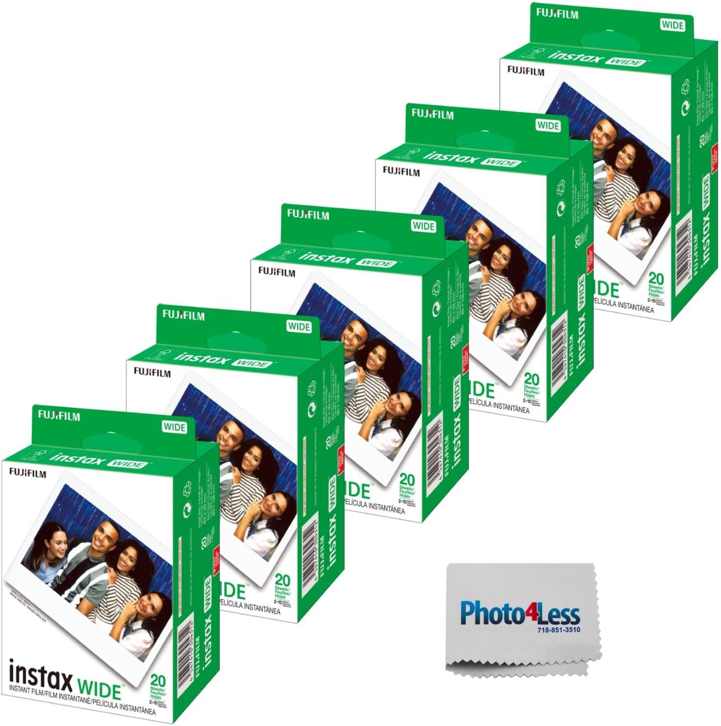 Amazon.com : Fujifilm Instax Wide Instant Film Twin Pack (100 Sheets ...