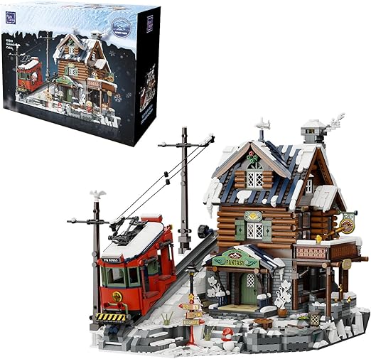 Amazon.com: PANTASY Winter Summit Ski Lodge Building Set,3-Story ...