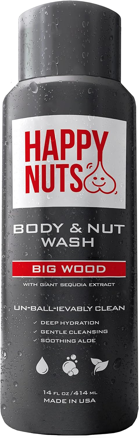 HAPPY NUTS Nut and Body Wash for Men - Sandalwood - Natural Men's Shower Gel - Body Wash ...