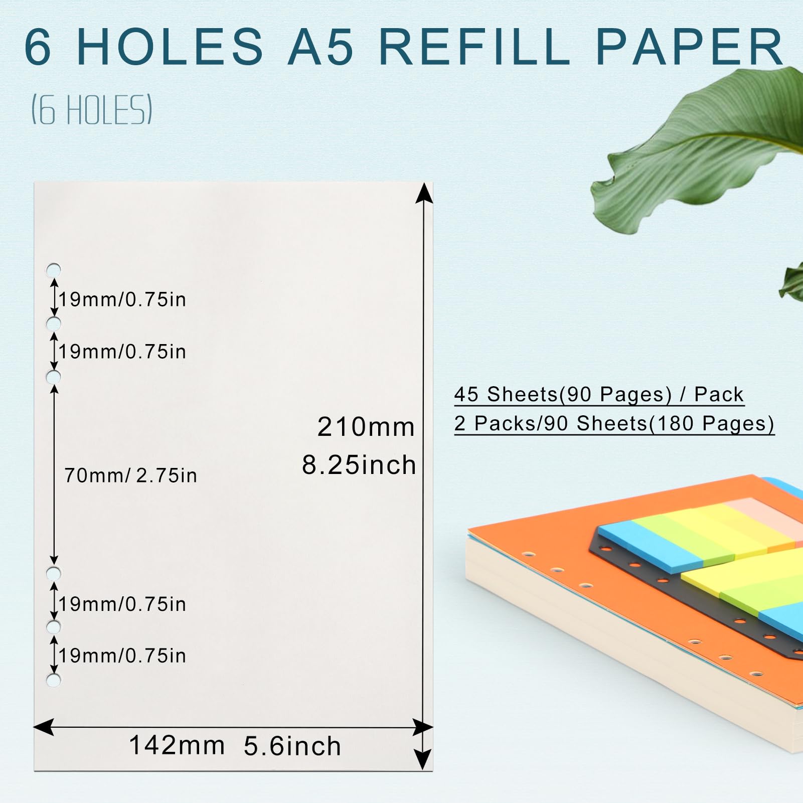 Snapklik.com : Toplive A5 Refill Paper, Blank Loose Leaf Filler Inserts ...