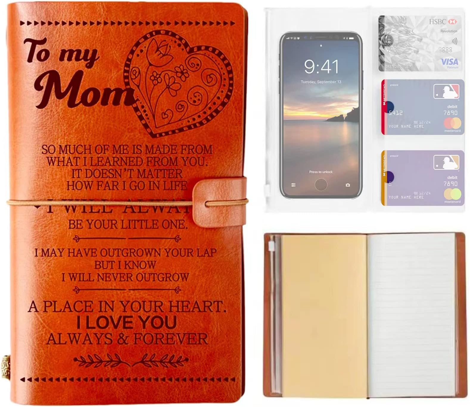 Amazon.com : PUREFLY To My Mom Leather Journal, Best Mom Gifts from ...