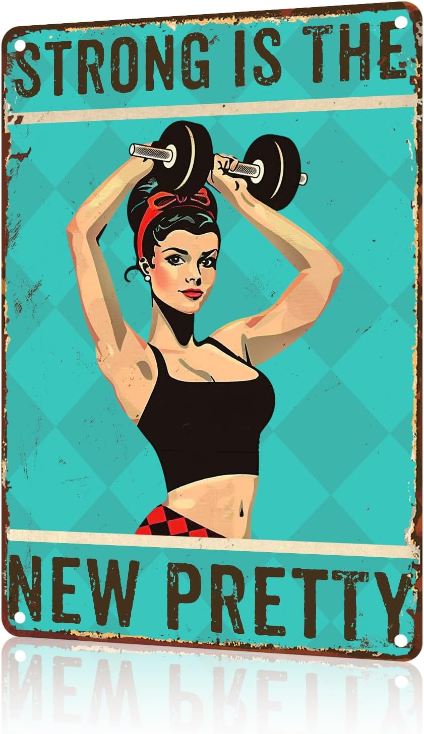 Amazon.com : macago Gym Sign for Home Gym Decor Wall Art Strong Is The ...