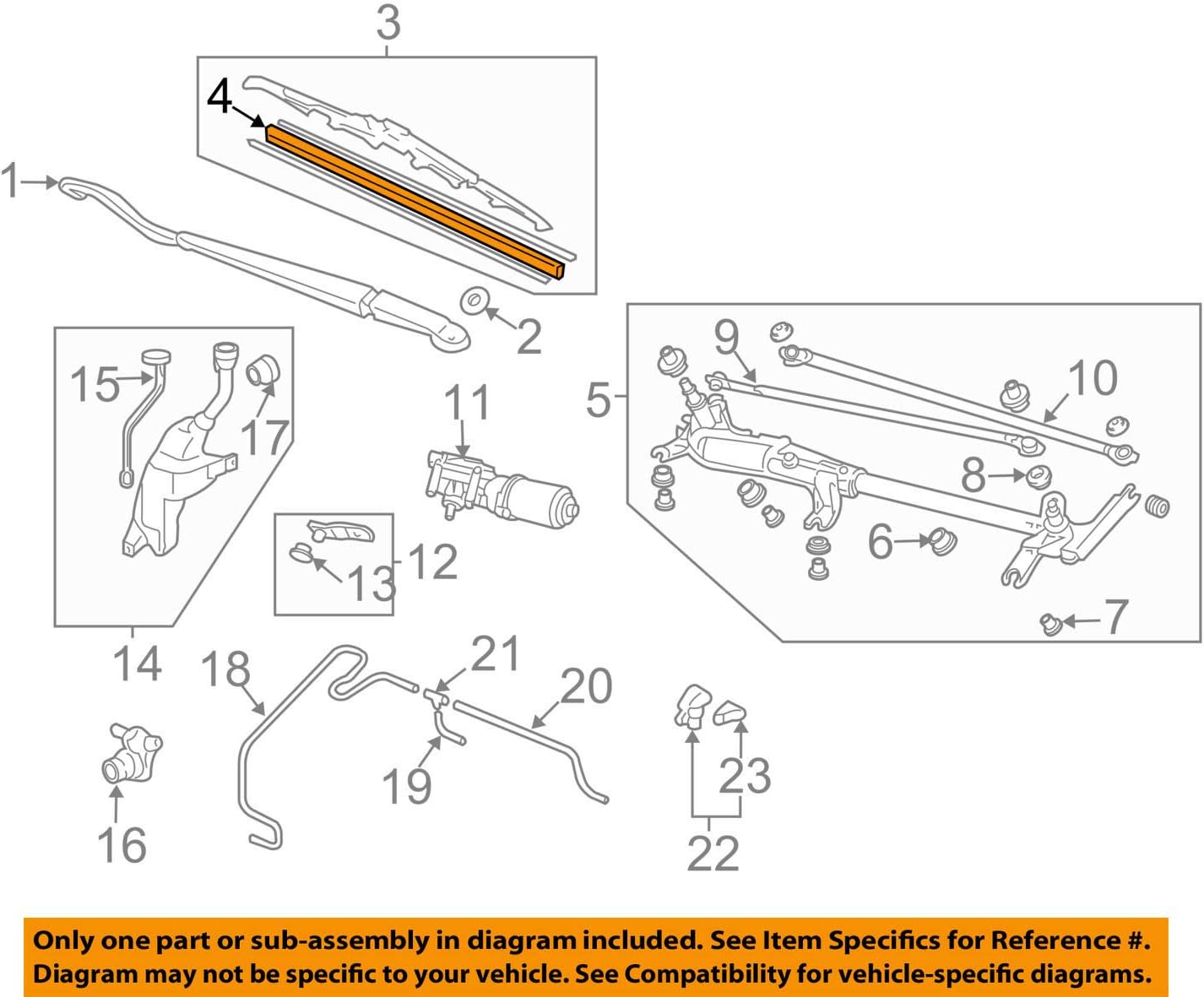 Amazon.com: Genuine Honda 76632-SHJ-A01 Blade (550MM) Rubber : Automotive
