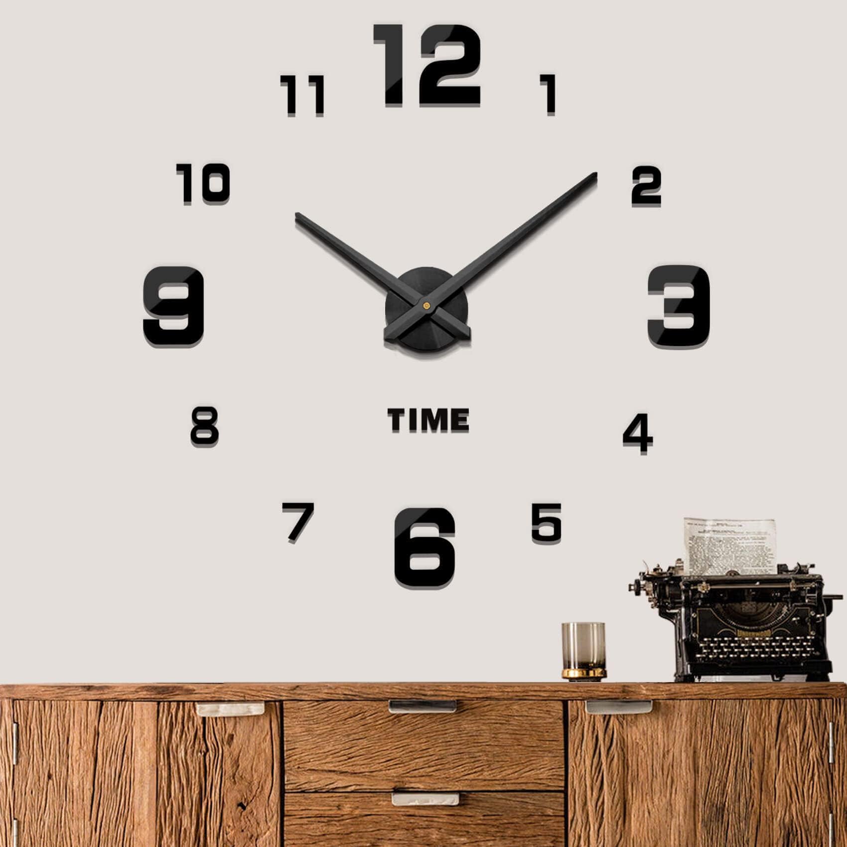 Amazon.com: LZYMSZ DIY Wall Clock Modern 3D Wall Clock with Mirror ...