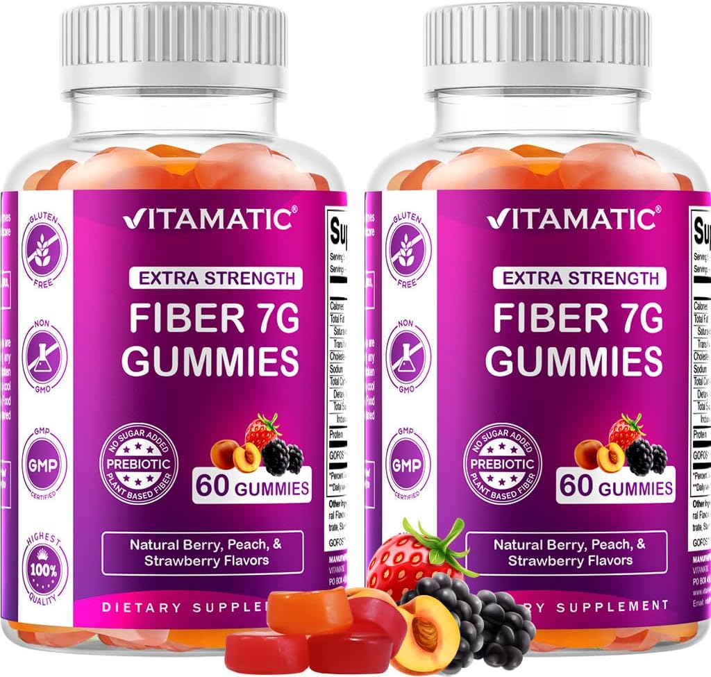 Amazon.com: Vita Fiber Well Gummies, Sugar Free, Peach, Raspberry ...