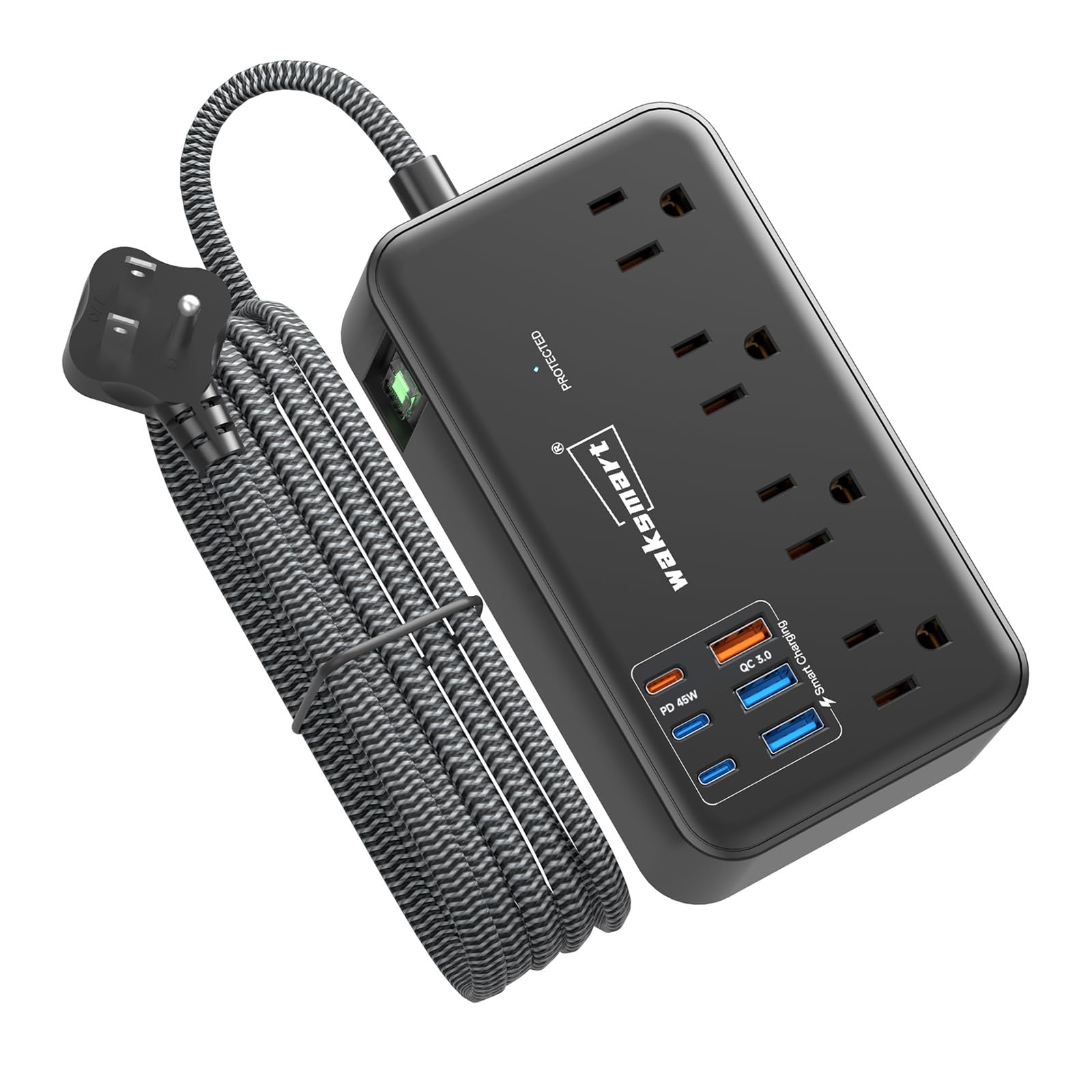 Amazon.com: PD45W USB C Charger, Surge Protector Power Strip (2800J), 8 ...