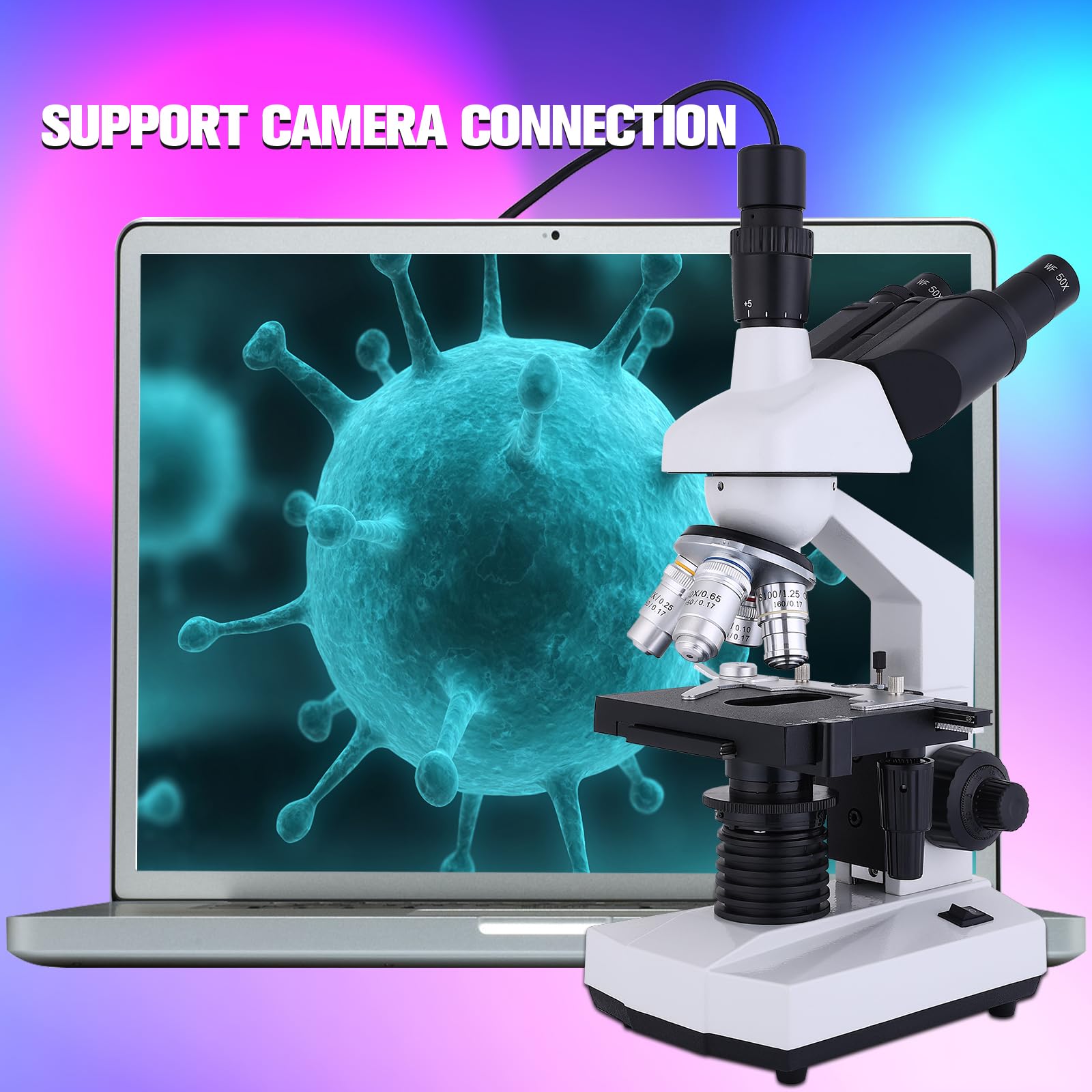 Snapklik.com : Poothoh Compound Trinocular Microscope, 40X-5000X ...