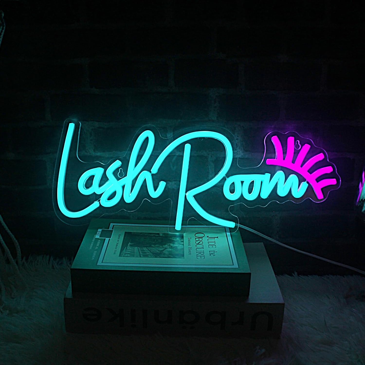 Amazon.com : GUAN-O Lash Room Pink Neon Light Sign Led Cool art room ...