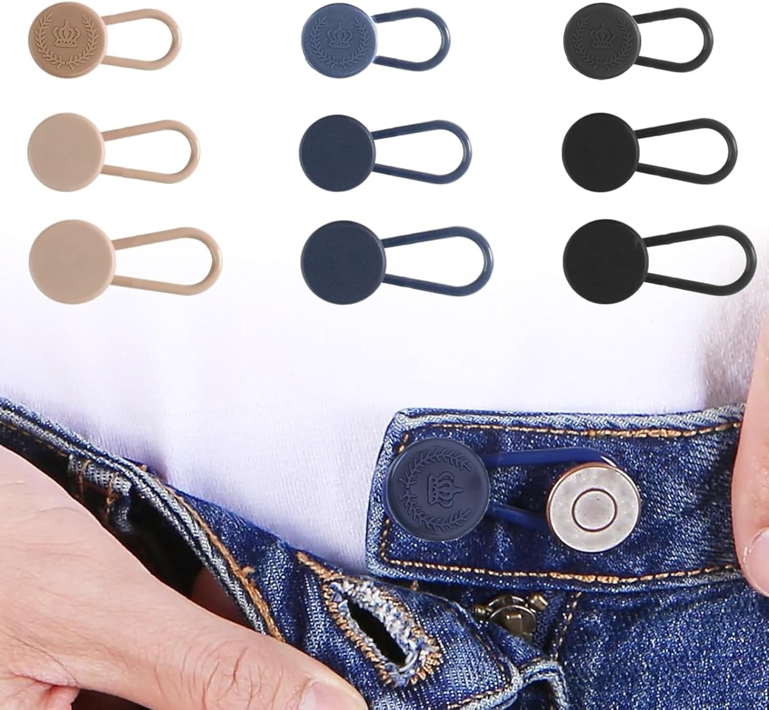 9PCS Button Extender for Trousers, Trouser Waist Extender, Adjustable ...