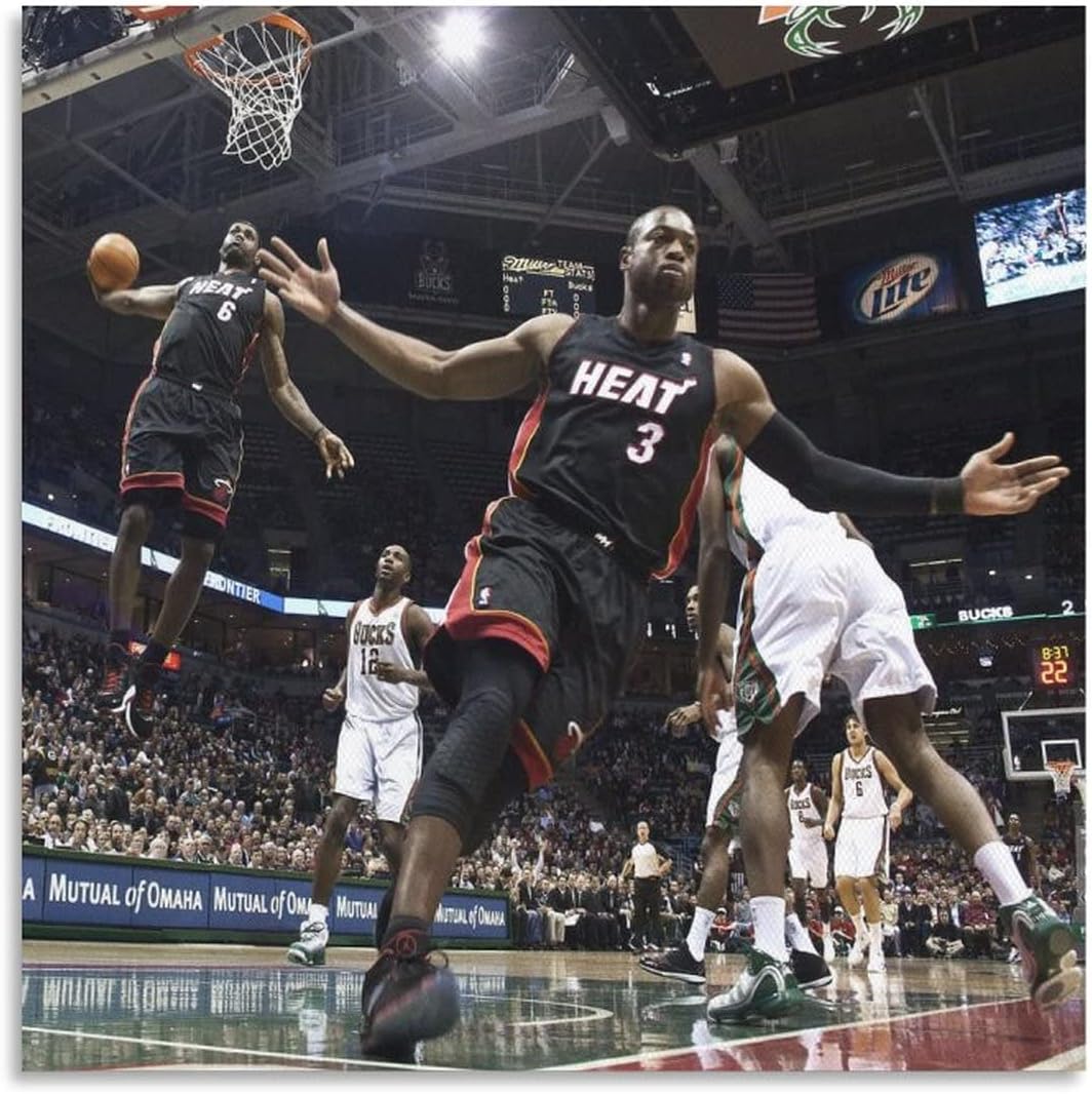 Amazon.com: Dwayne Wade Poster Decorative Painting Canvas Wall Art ...
