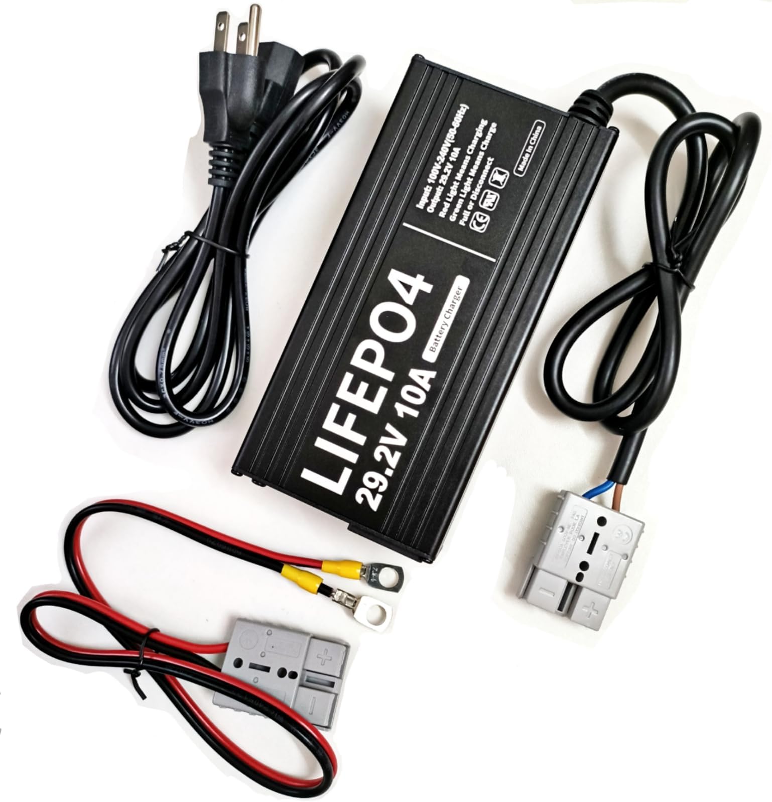 Amazon.com: HERISKEER 24V 10A Lithium Battery Charger 29.2V LiFePO4 ...