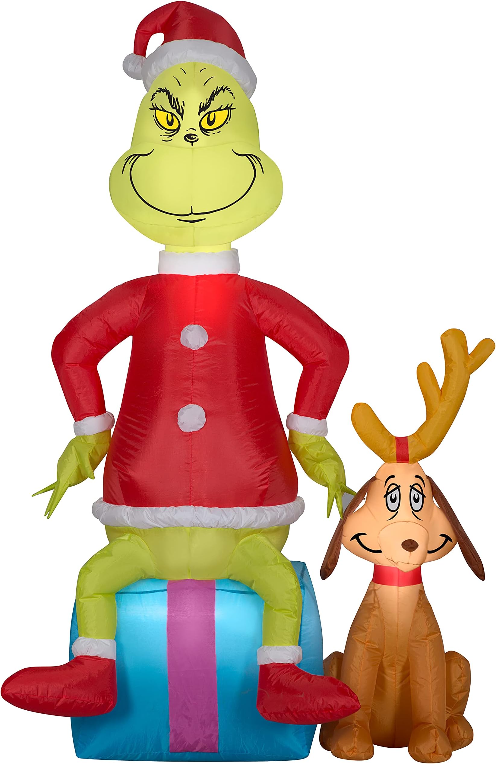 Amazon.com: Gemmy Christmas Airblown Inflatable Grinch w/Max Scene Dr ...