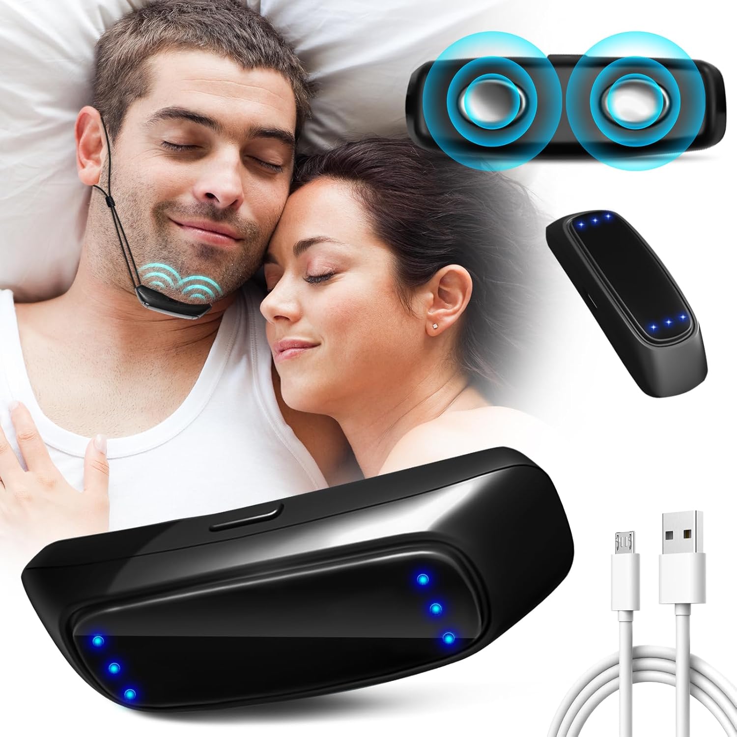 Amazon.com: Anti Snoring Devices, Rechargeable Snore Stopper with AI ...