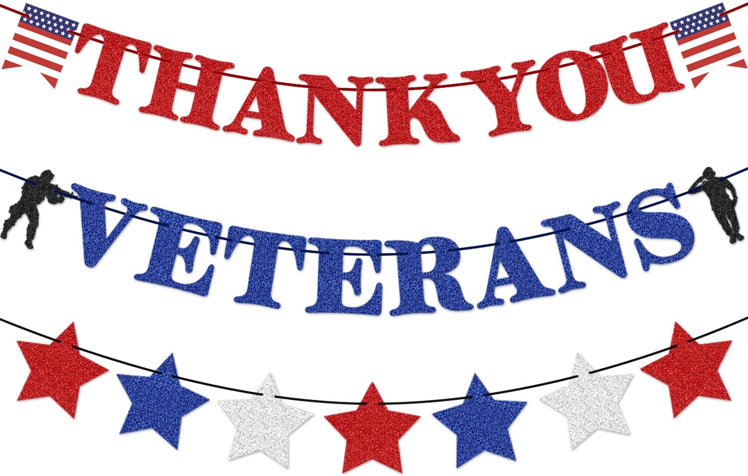 Amazon.com: Veterans Day Party Decorations, Thank You Veterans Banner ...