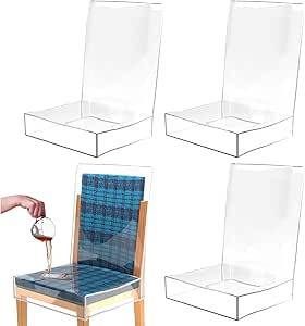 Amazon.com: Cosmos 4 Pcs Plastic Chair Covers Waterproof Dining Chair ...