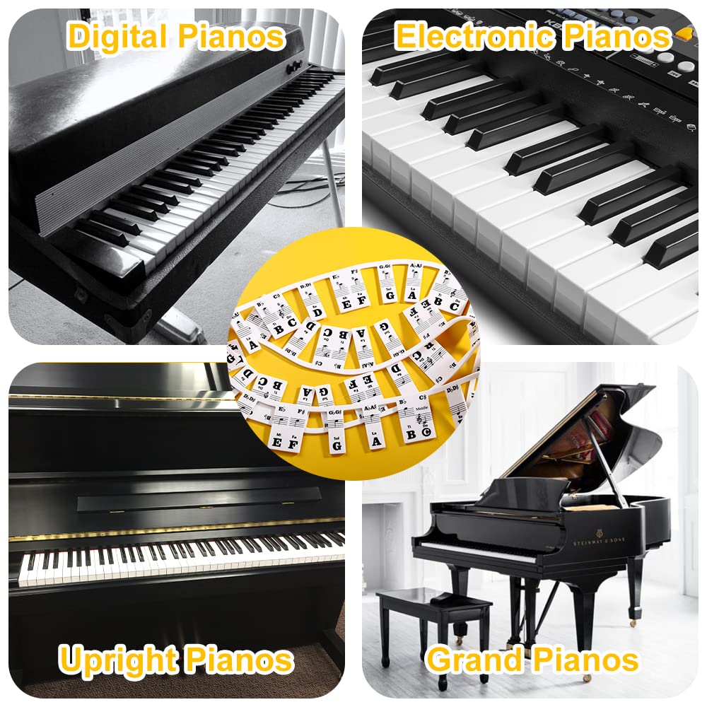 Snapklik.com : Piano Keyboard Stickers, 88 Full-Size Piano Rake Key ...