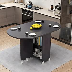 Amazon.com: LAKIQ Modern Manufactured Wood Foldable Dining Table with ...