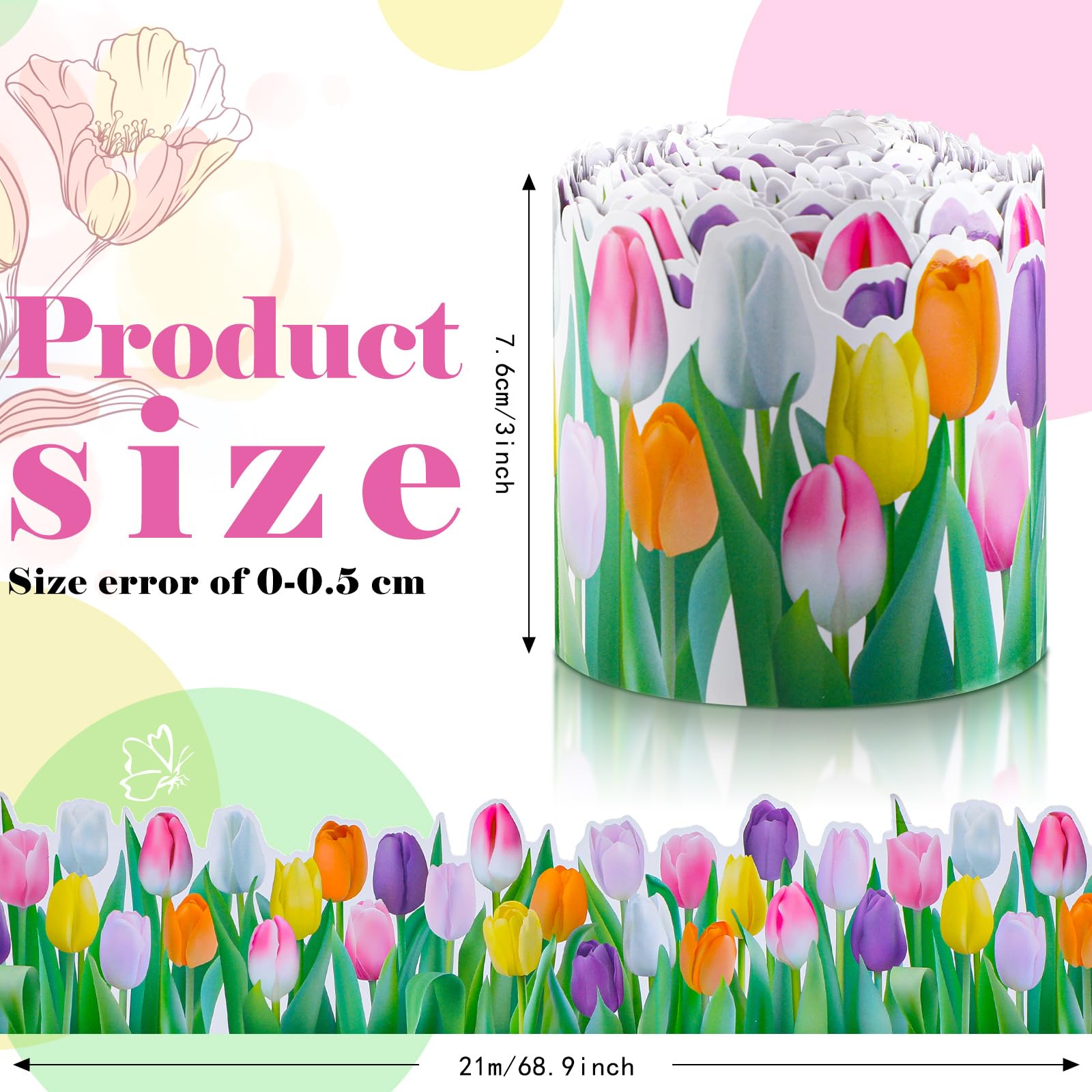 Snapklik.com : 68.9 Feet Tuilp Border Bulletin Board Border Flower ...